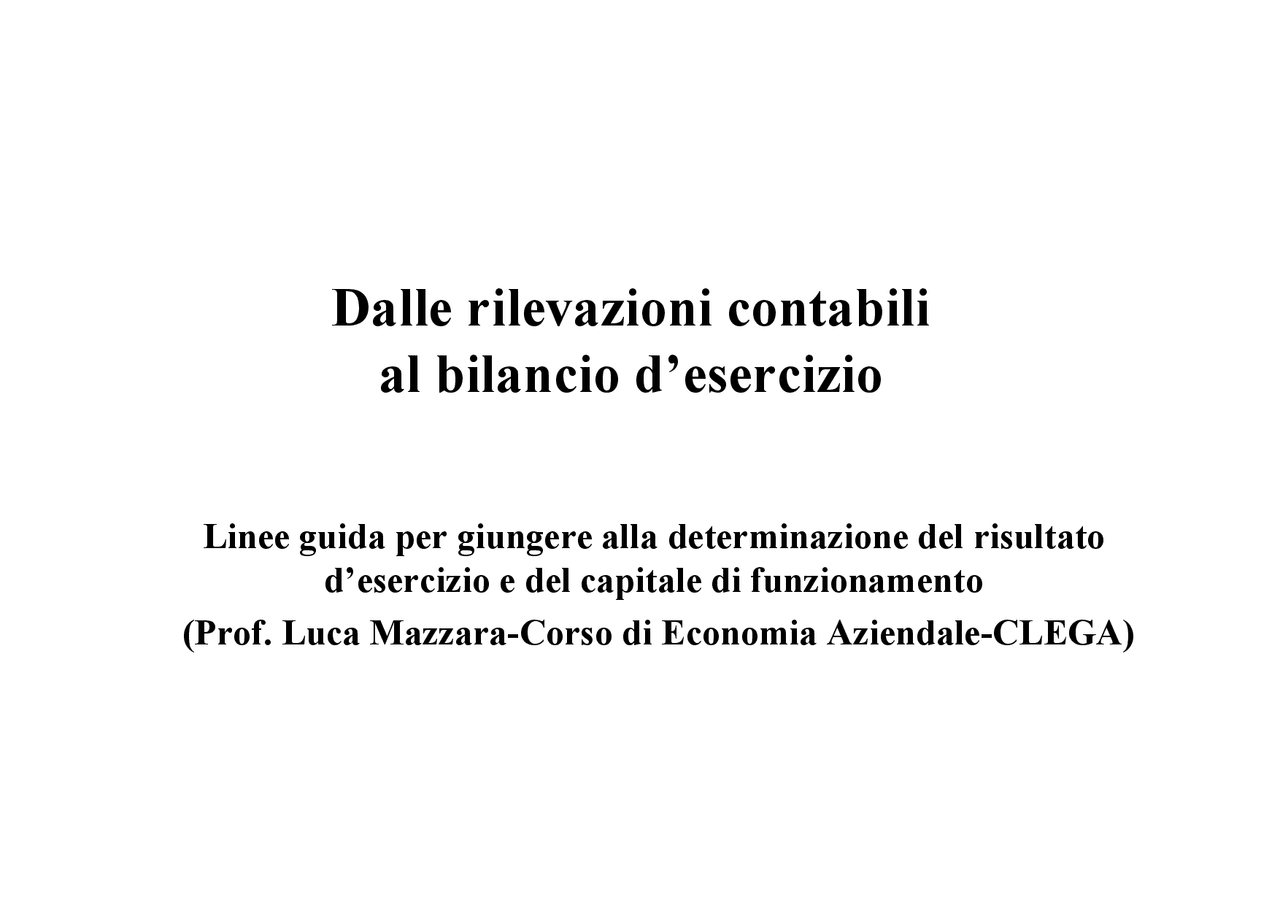 Bilancio Di Esercizio Docsity