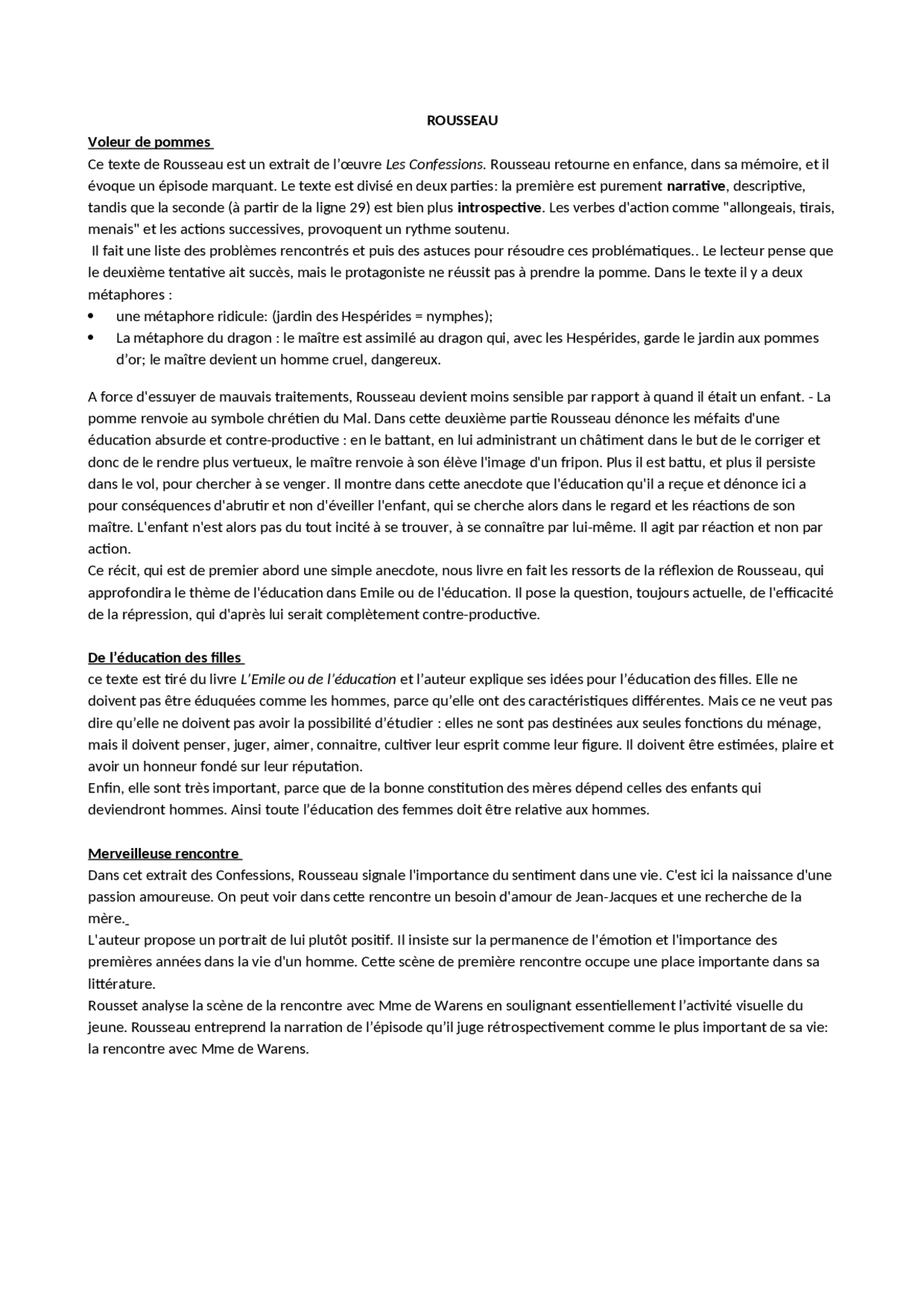 Riassunto Su Rousseau Chateubriand E Mme De Stael Docsity