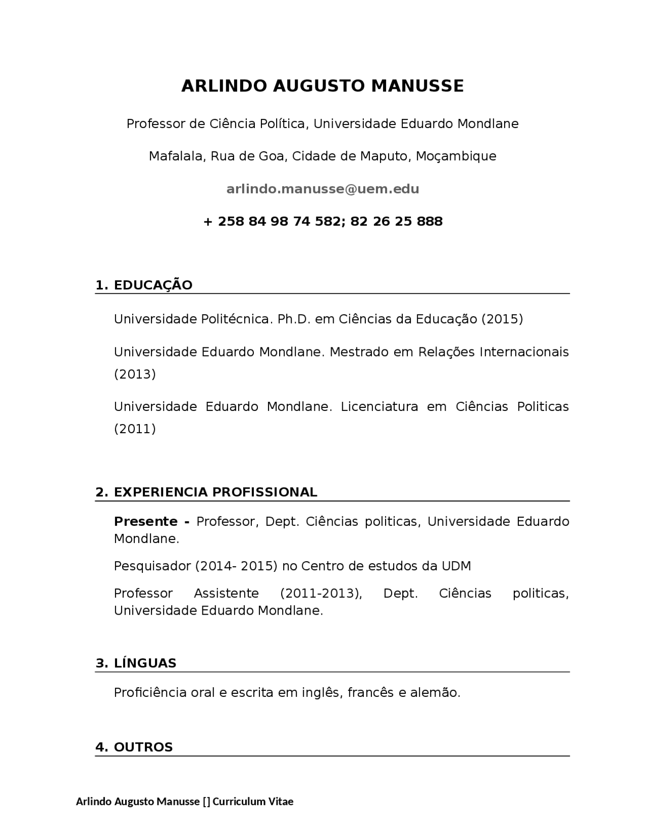 Modelos De Curriculum Vitae Docsity