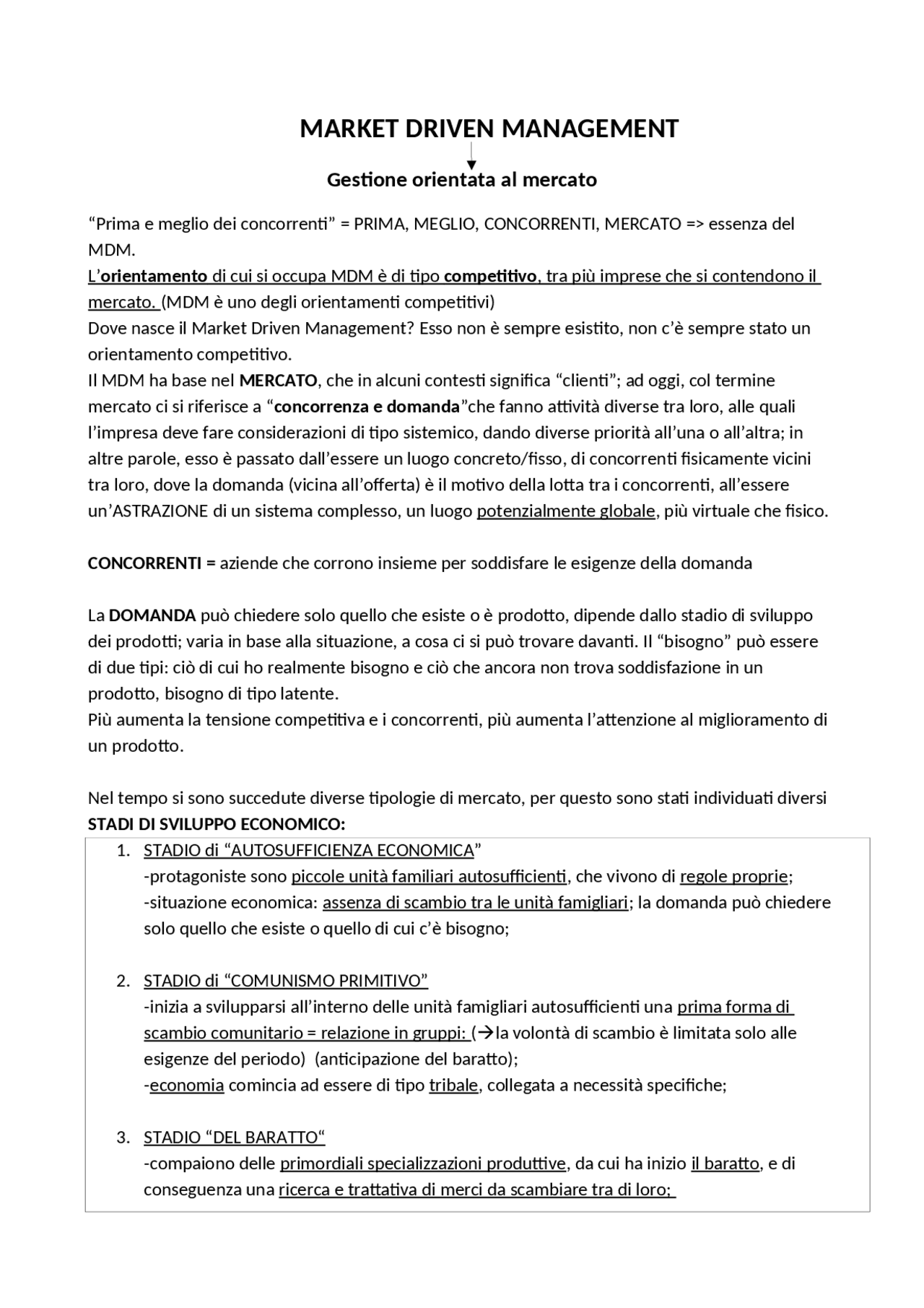 Market Driven Management Ecomark Appunti Di Marketing Docsity