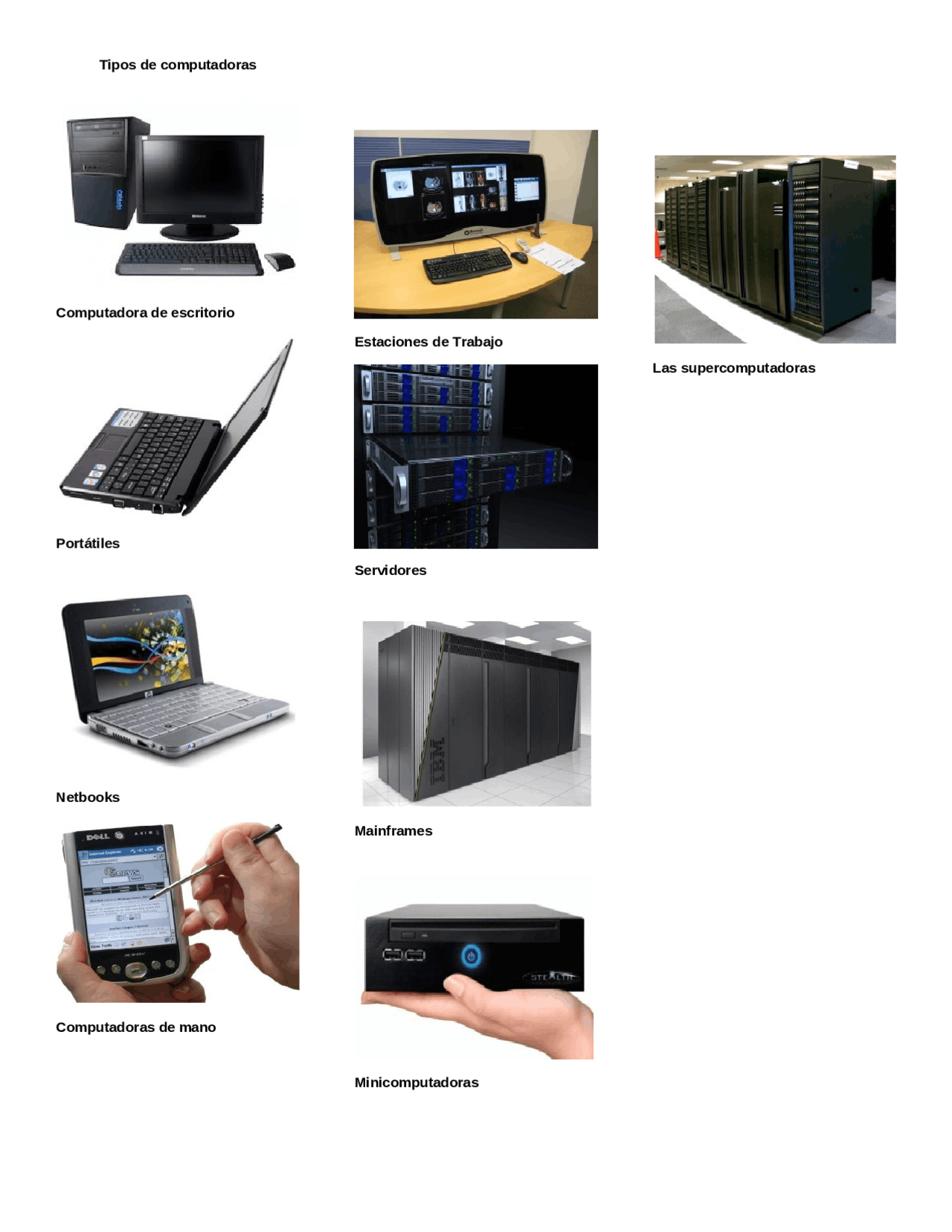 Tipos de Computadoras - Docsity