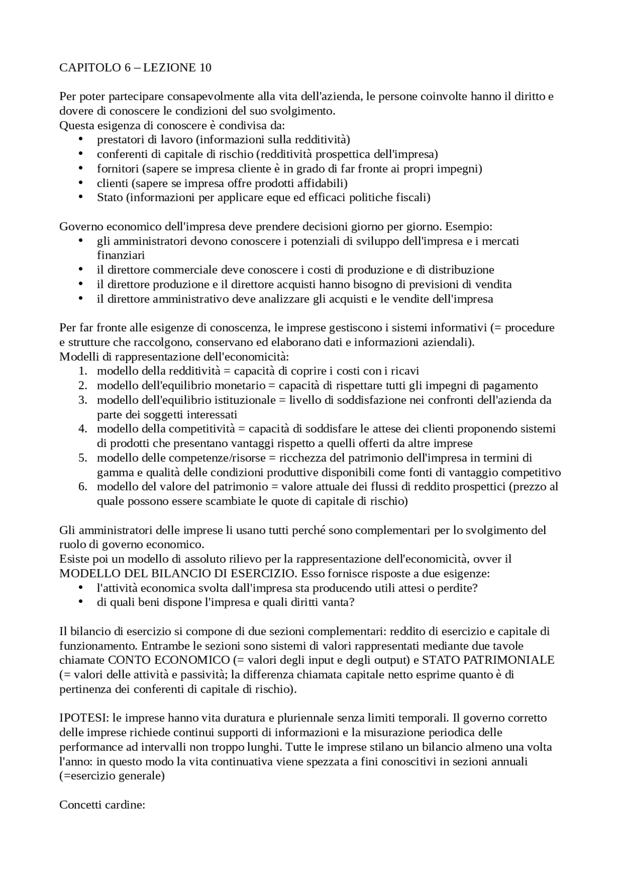 Riassunti Completi Capitoli Libro Docsity