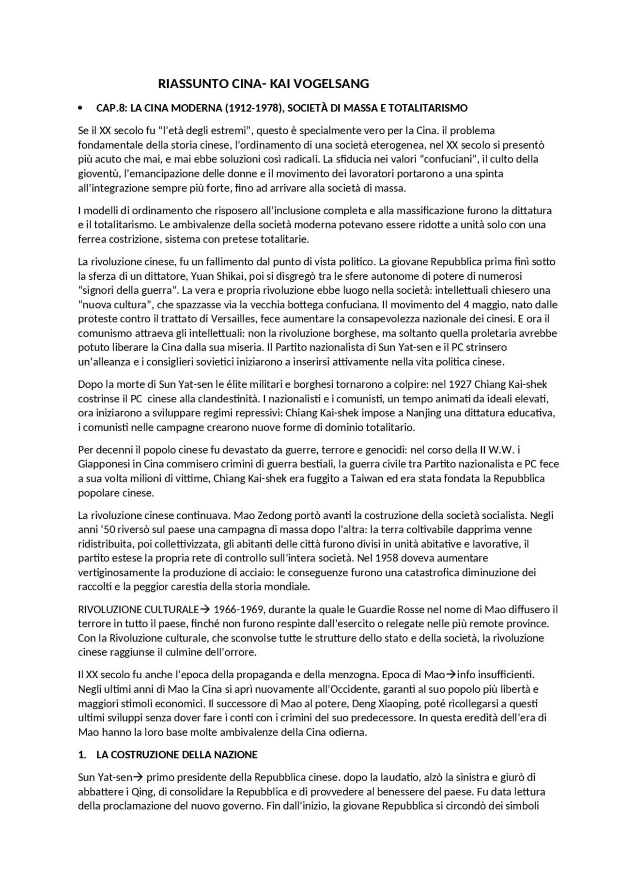 Libro Cina Di Vogelsang Docsity