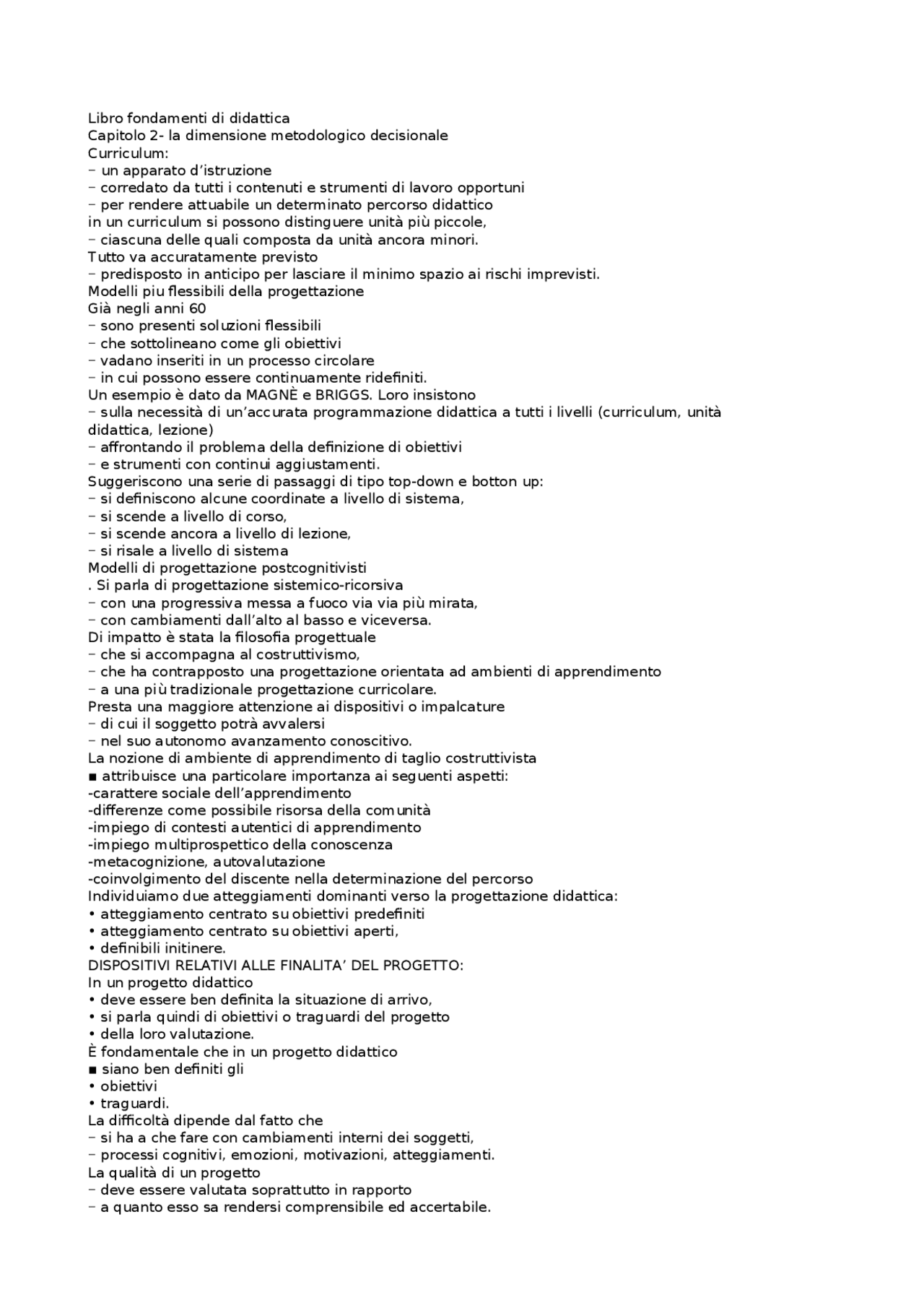 Fondamenti Di Didattica Docsity