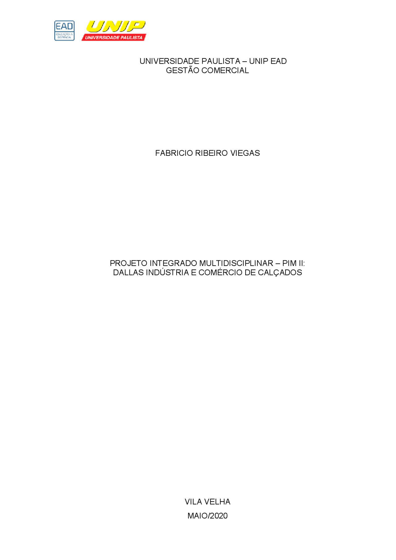 Pim Ii Gestão Comercial Nota 800 Docsity