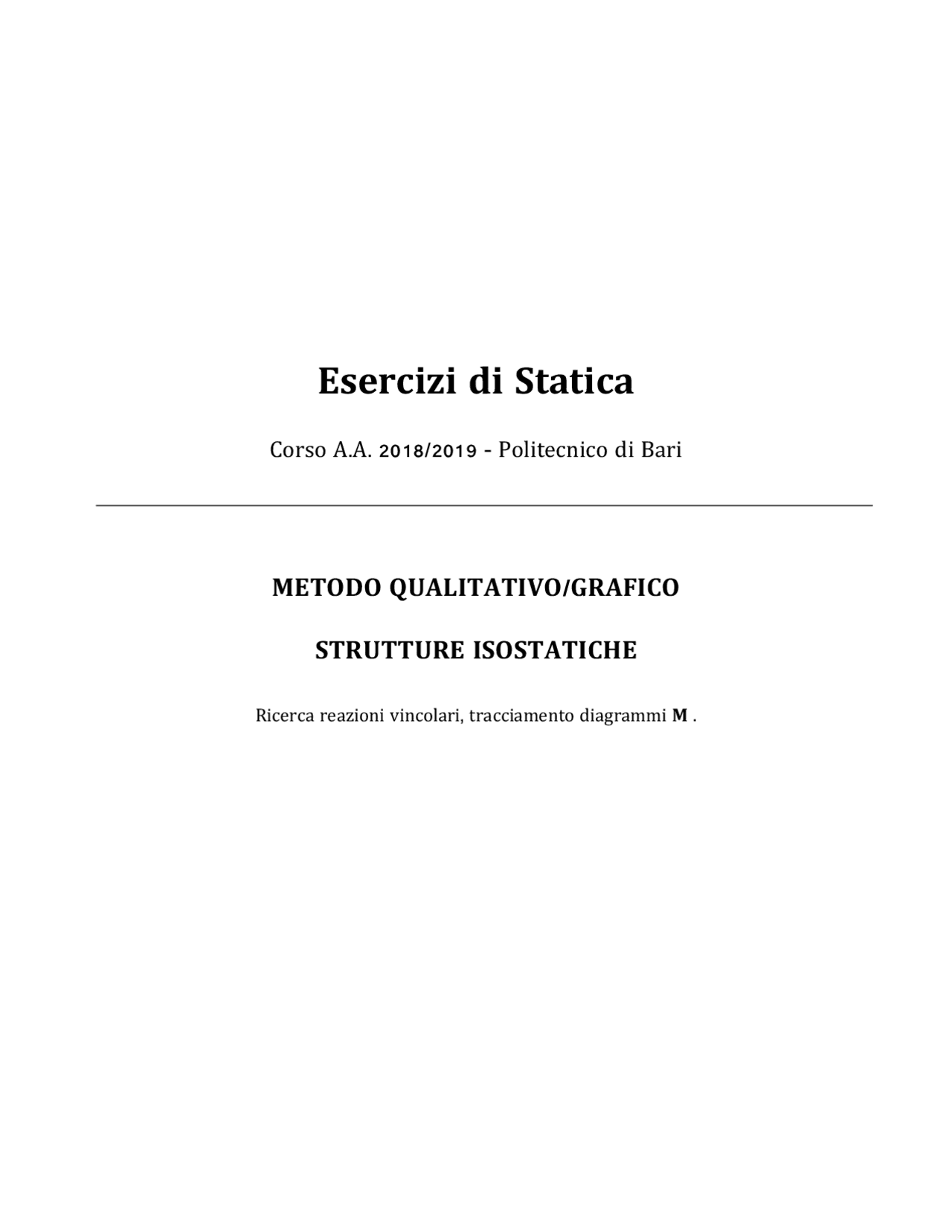 Esercizi Di Statica Metodo Qualitativografico Docsity