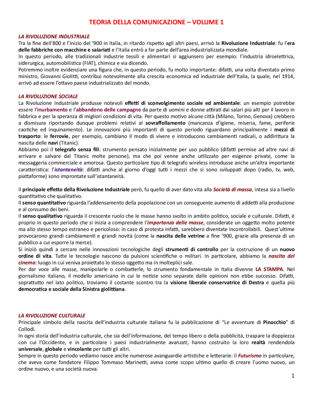 Teoria Della Comunicazione Docsity