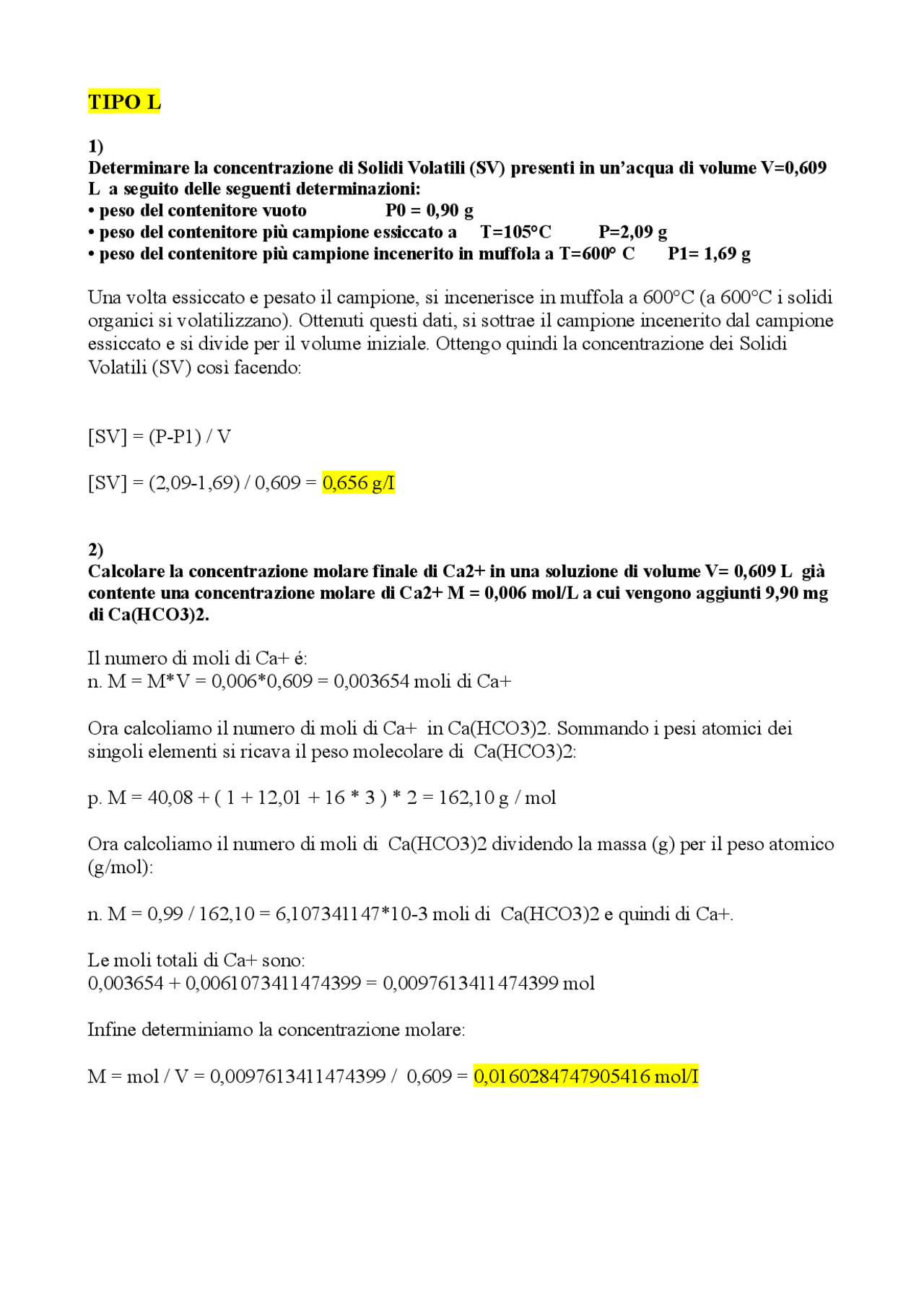 Elaborato 1l Ingegneria Ambientale Unipegaso Esercizi Di Ingegneria