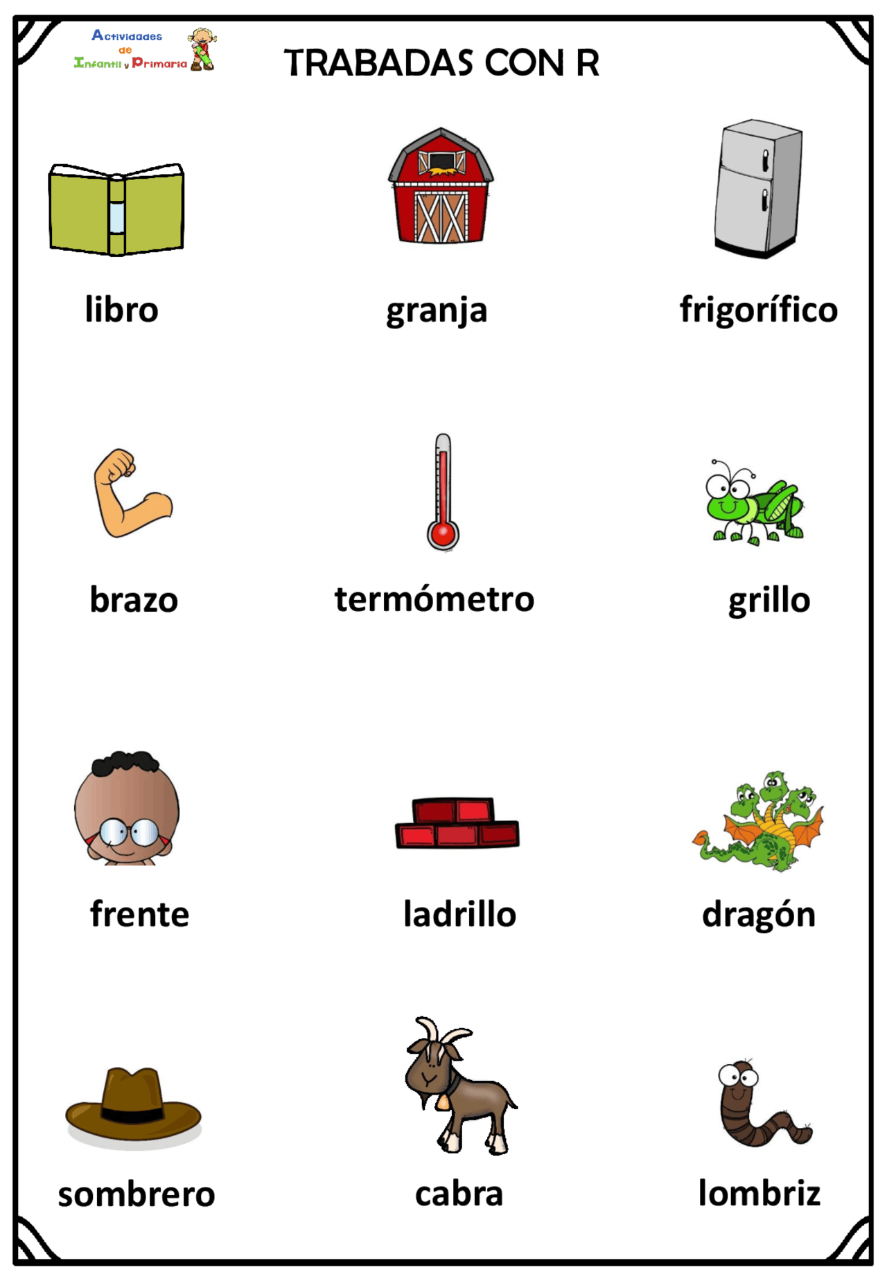 Juegos para trabajar Sílabas trabadas - Docsity