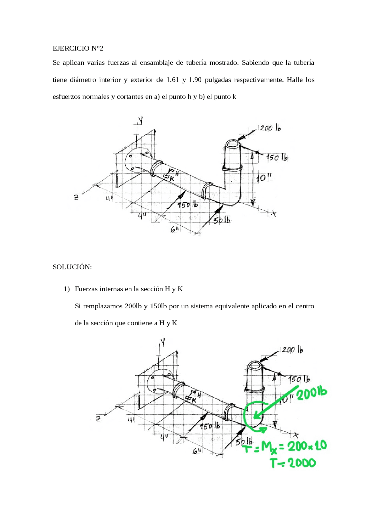 Ejercicio de aplicación de esfuerzos de elementos de maquina - Docsity