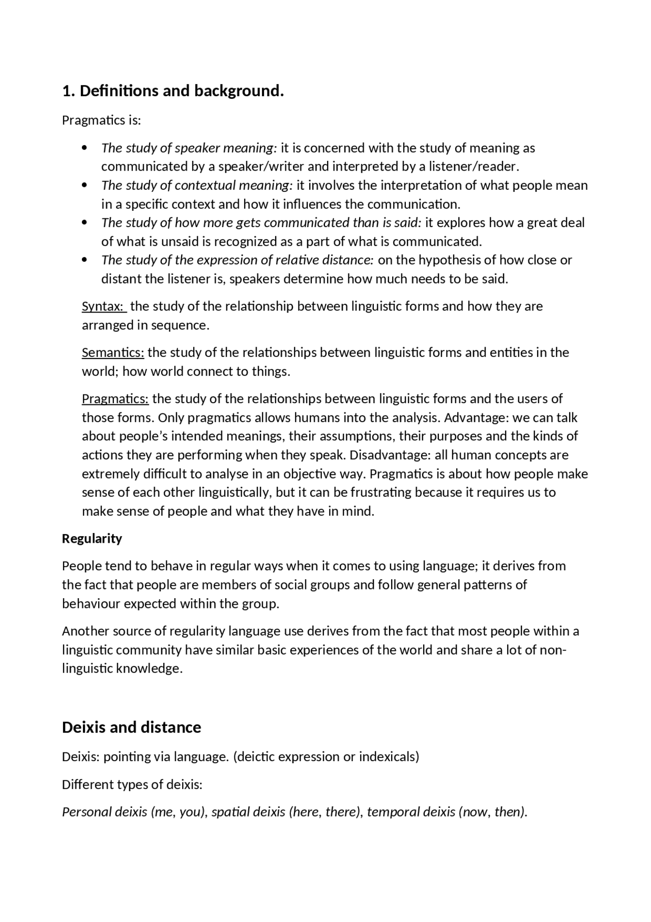 Pragmatics George Yule Riassunto Docsity