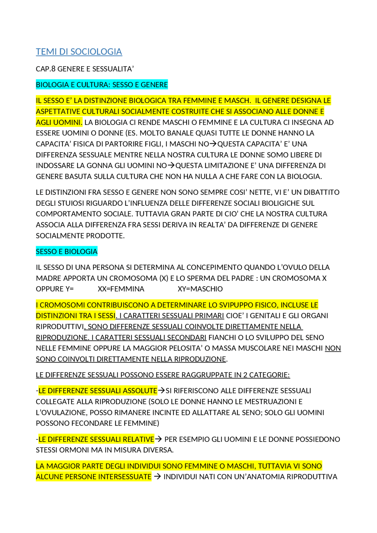 Temi Di Sociologia Cap2 Docsity