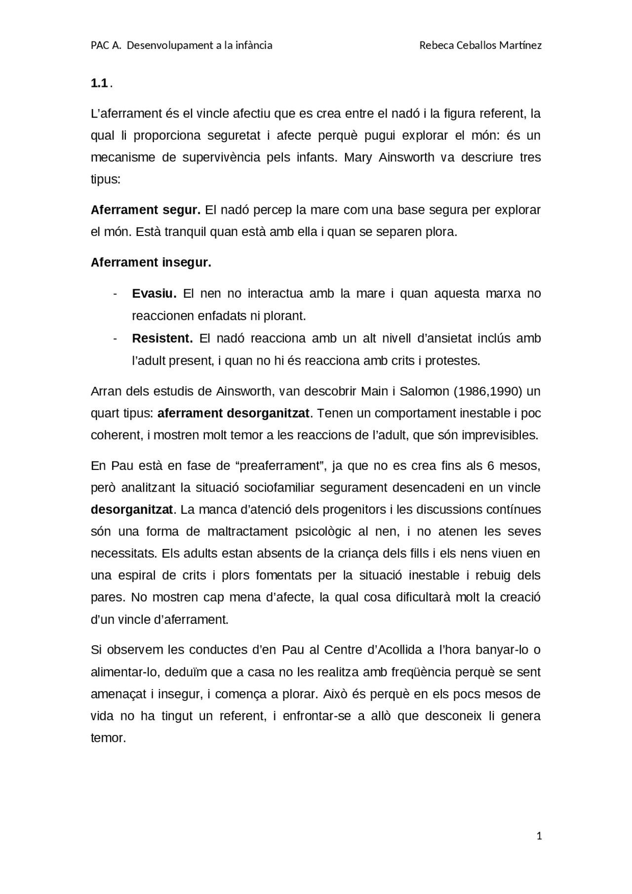 Pac 1 Psicologia Del Desenvolupament Docsity