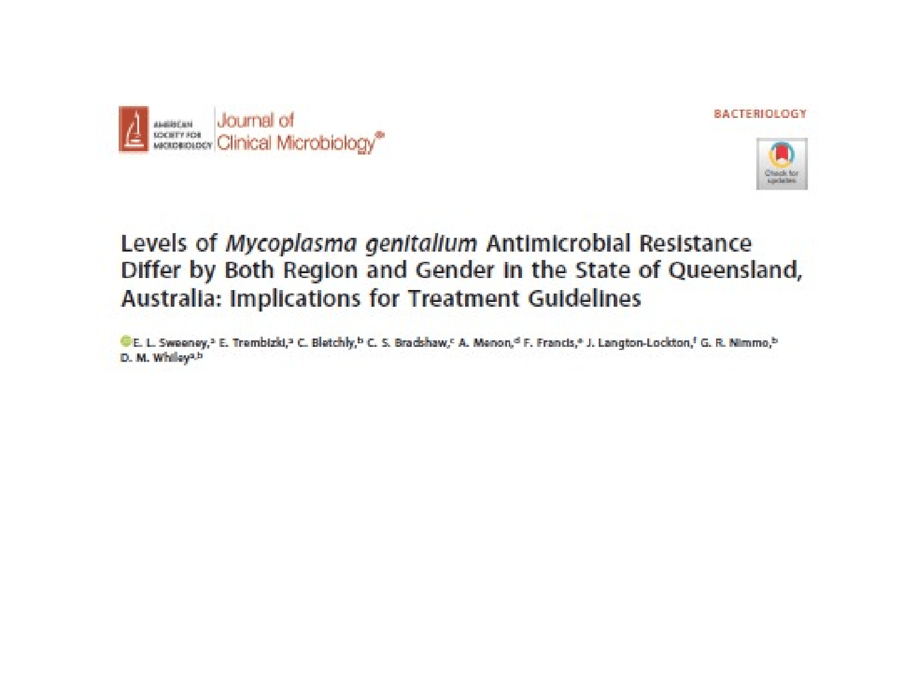 Mycoplasma Genitalium Docsity