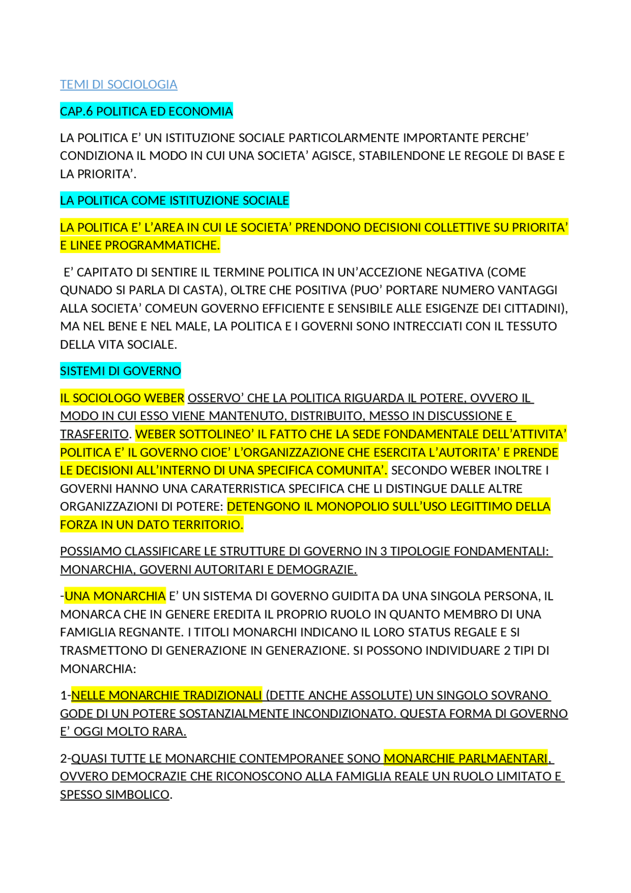 Temi Di Sociologia Cap6 Docsity