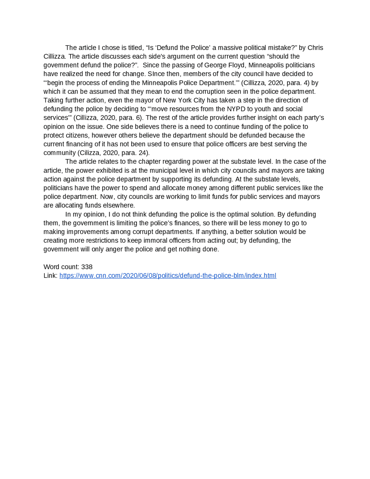 Is Defunding the Police a Political Solution? | Assignments Local ...