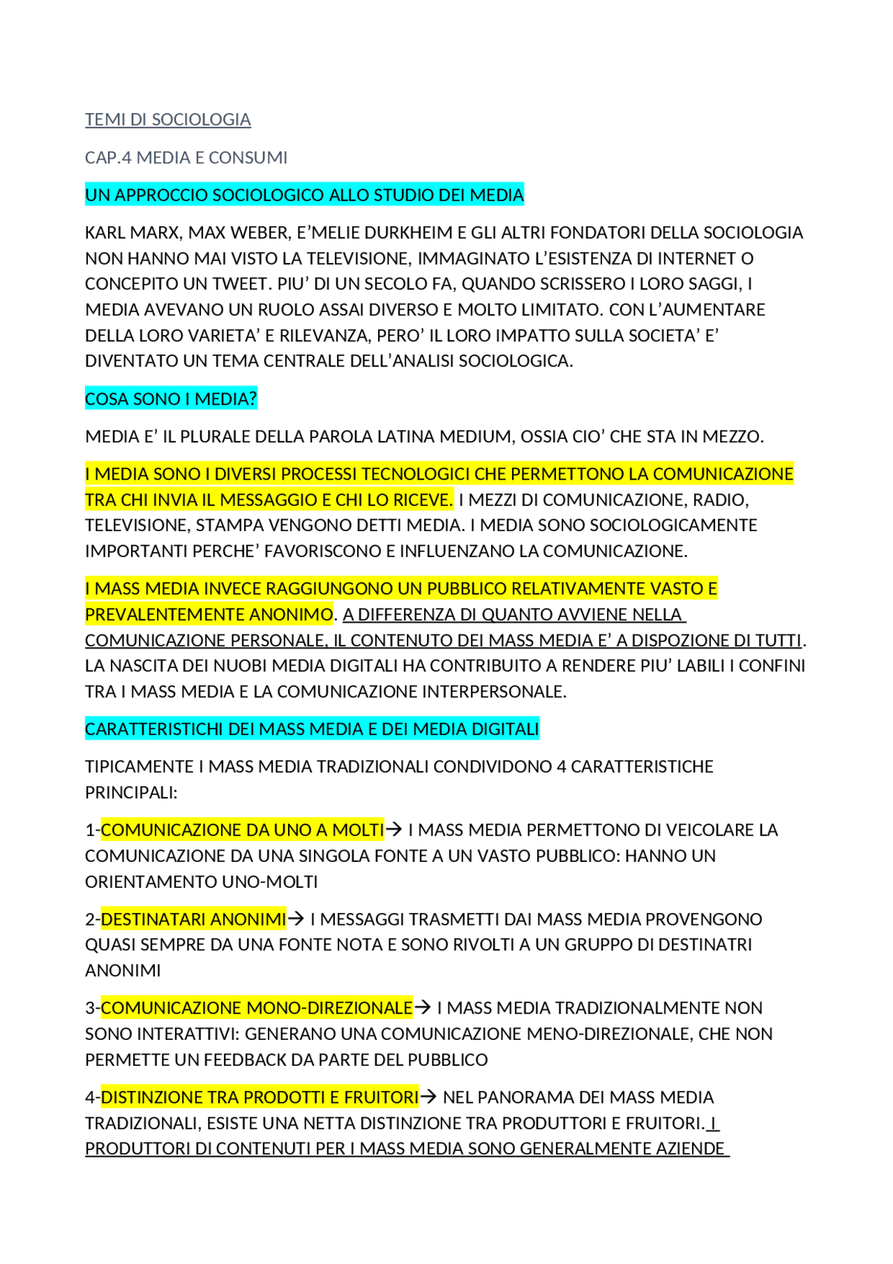 Temi Di Sociologia Cap4 Docsity
