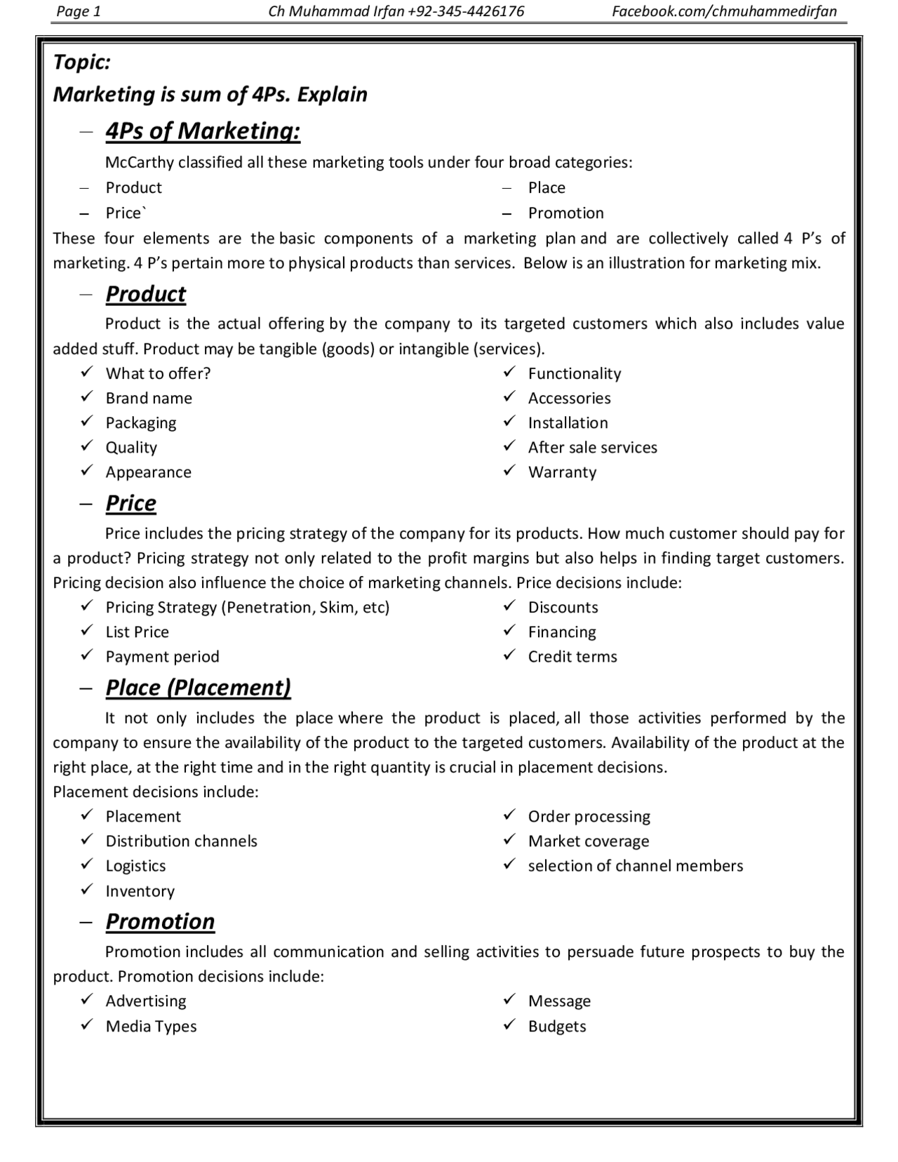 Marketing Principles Docsity