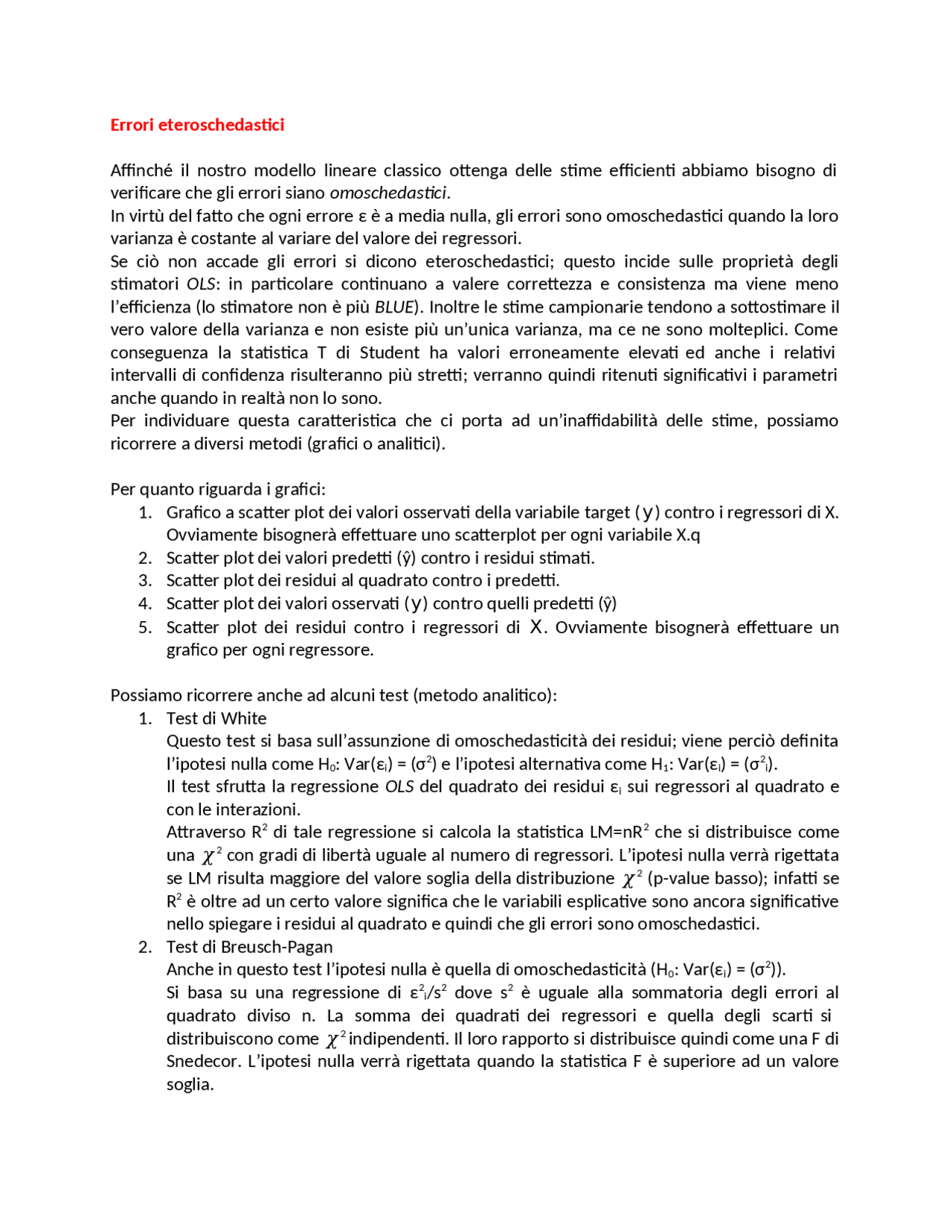 Appunti Di Statistical Modeling Docsity