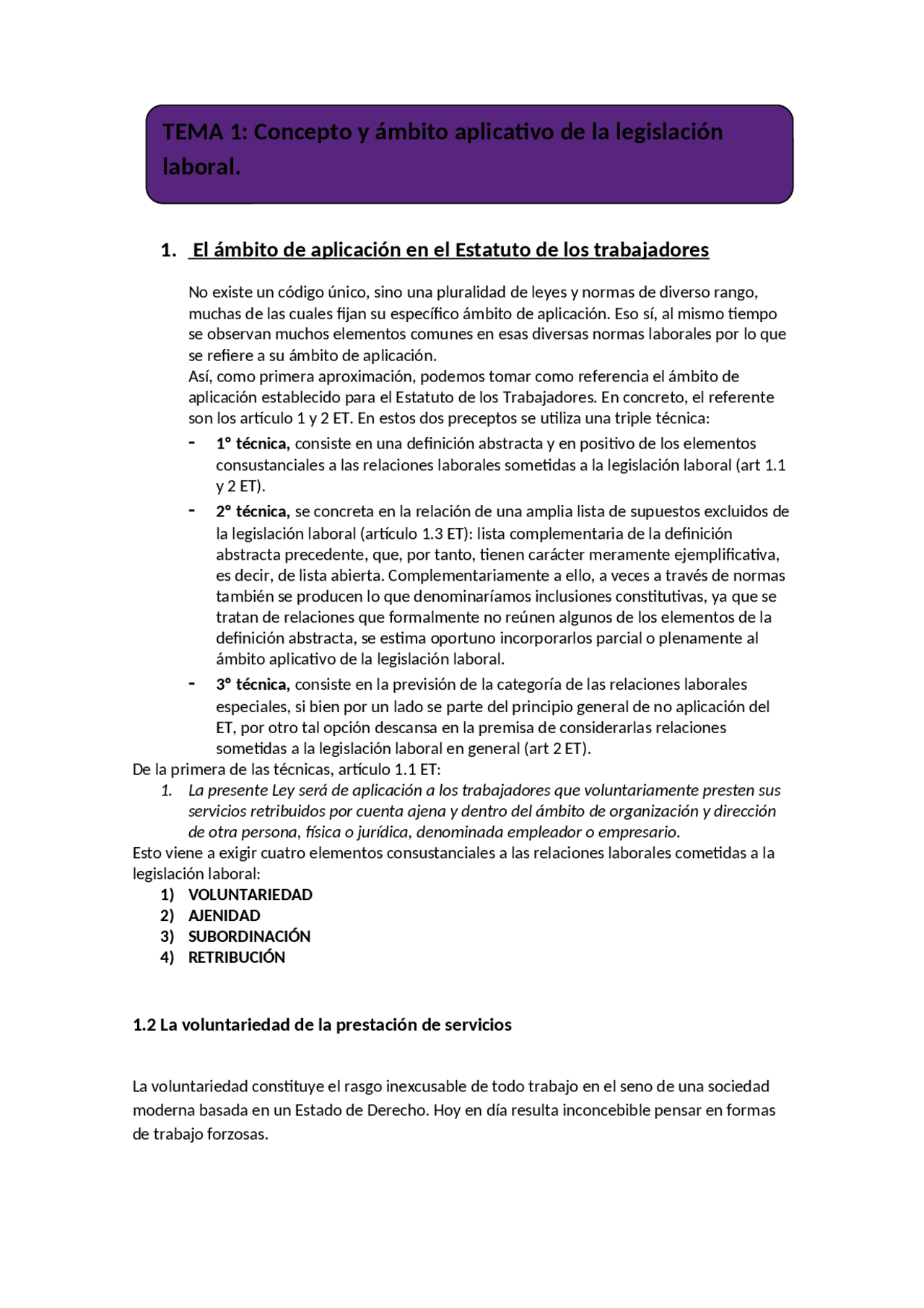 Tema 1 Derecho Del Trabajo Docsity