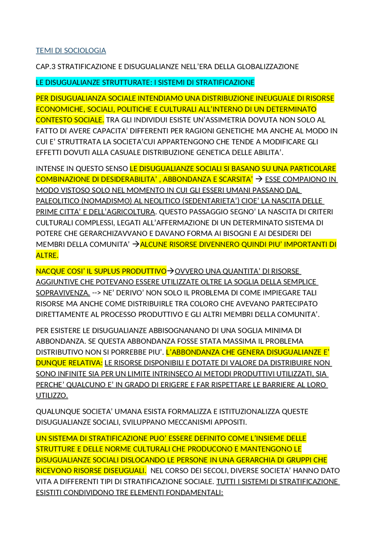 Temi Di Sociologia Cap3 Docsity