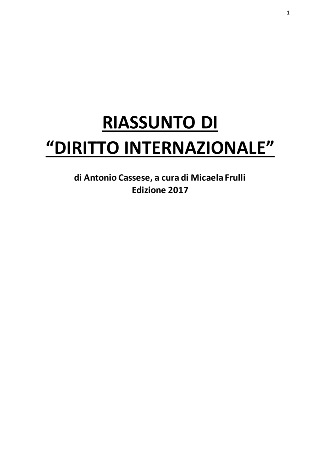 Riassunto Manuale Diritto Internazionale Cassese Docsity