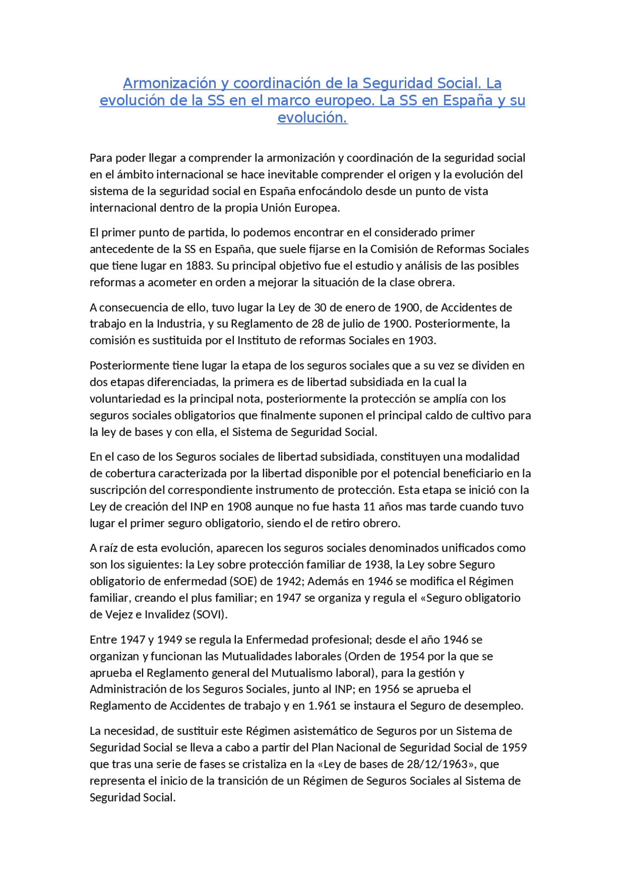 Armonizacion Y Coordinacion De La Ss Docsity