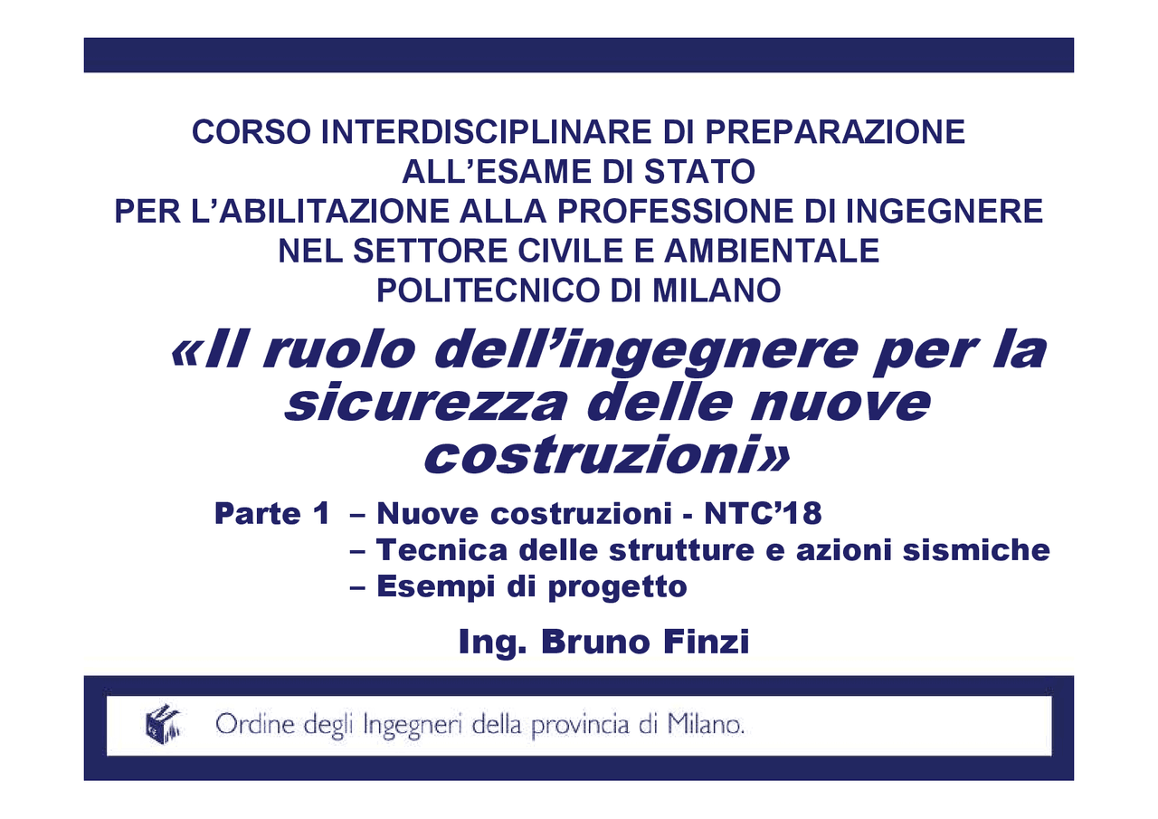 Esame Di Stato Ingegneria Civile Sicurezza Docsity