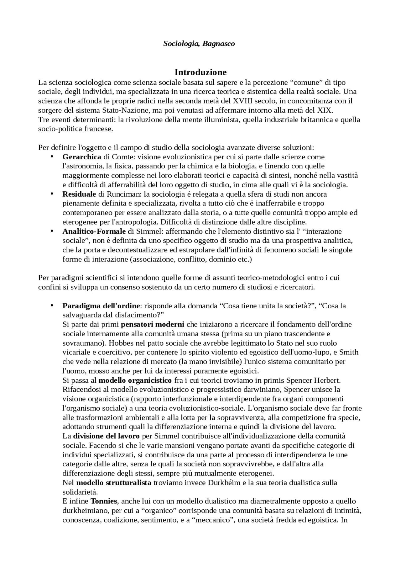 Manuale Di Sociologia Docsity