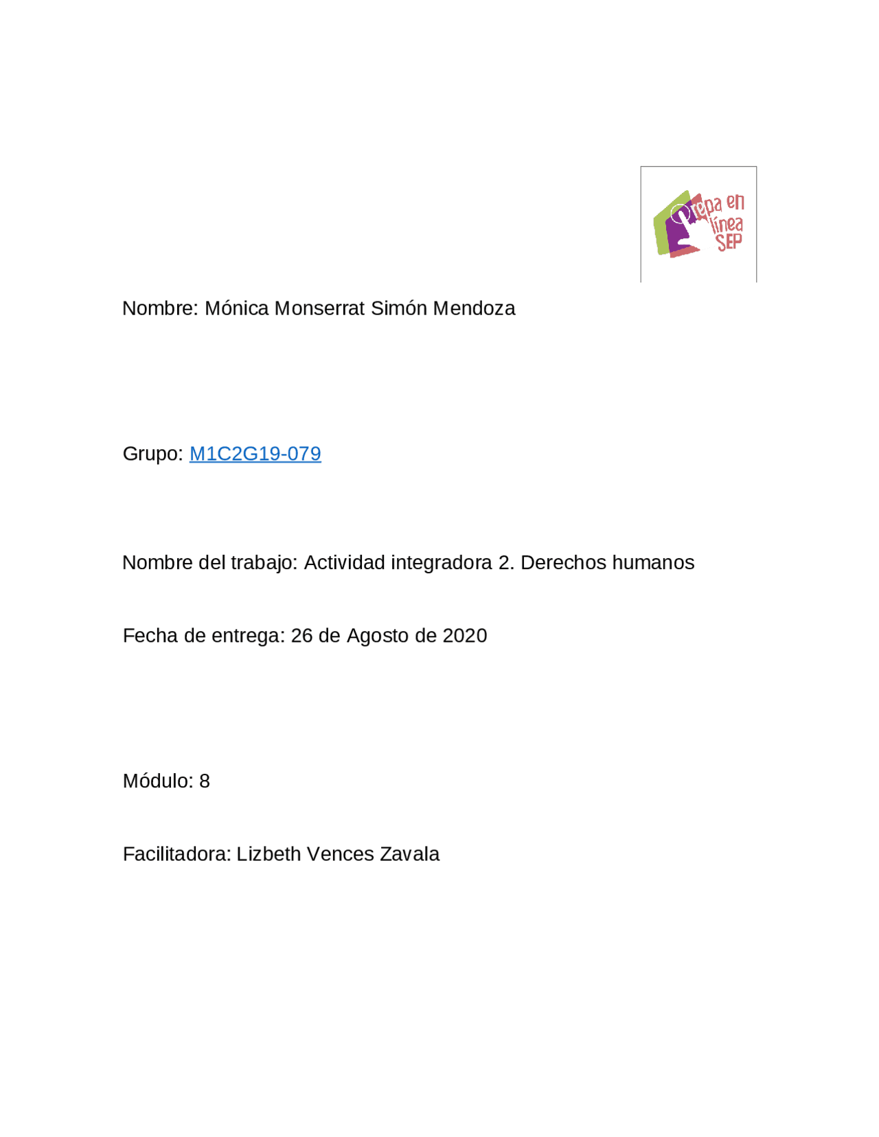 Actividad Integradora 2 Modulo 8 Exercises Of History Docsity