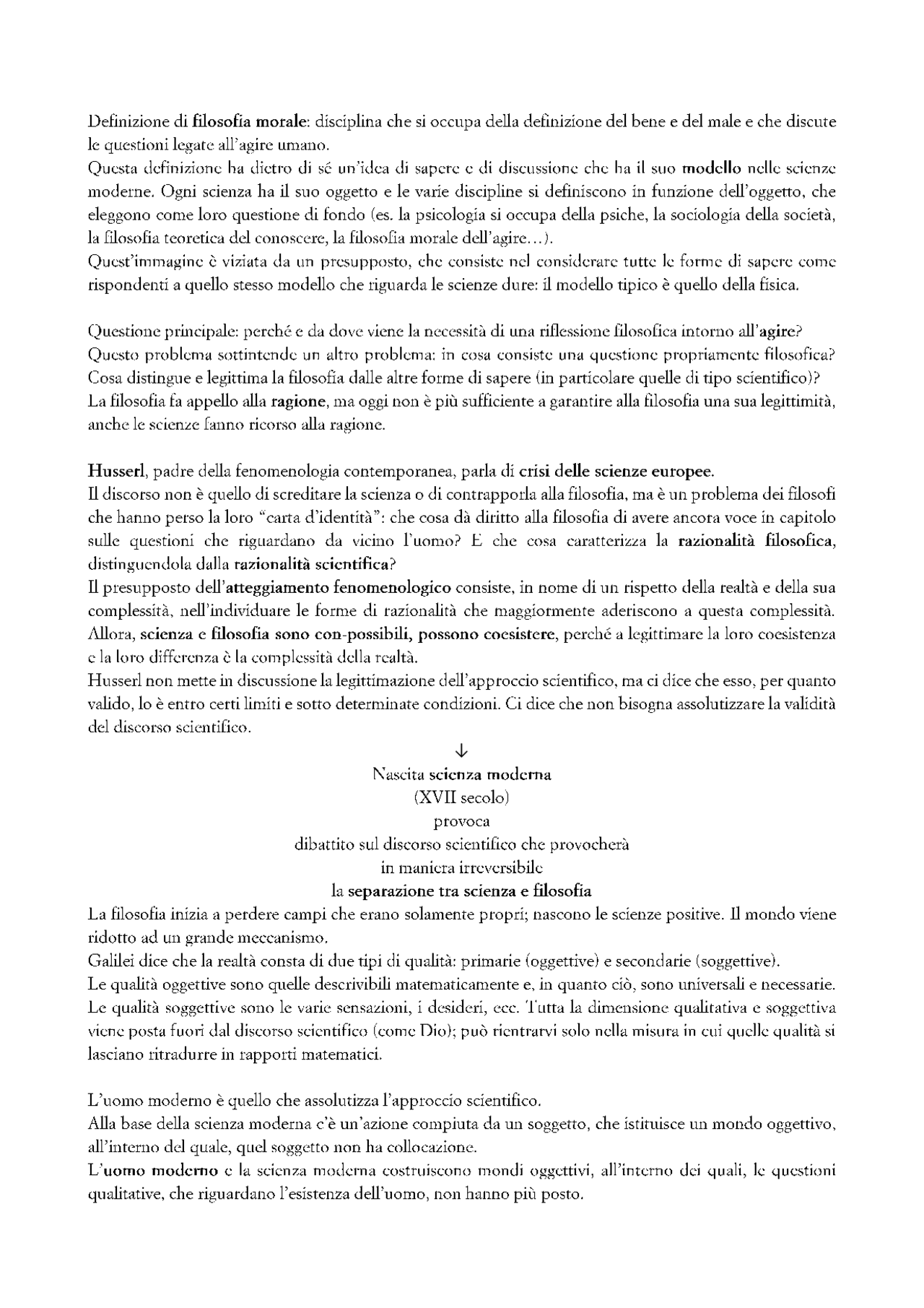 Filosofia Morale Appunti Sbobinati Docsity