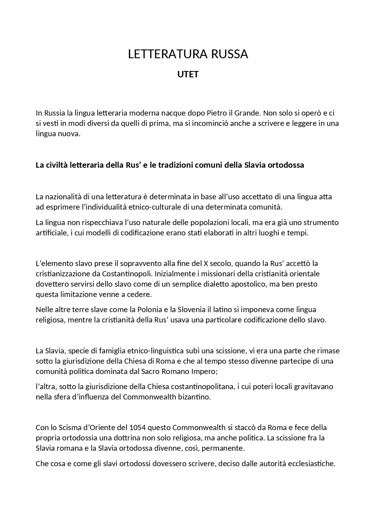 Riassunto Utet Venditti Docsity