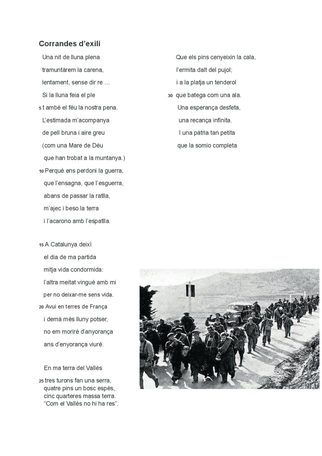 Corrandes d'exili poema - Docsity