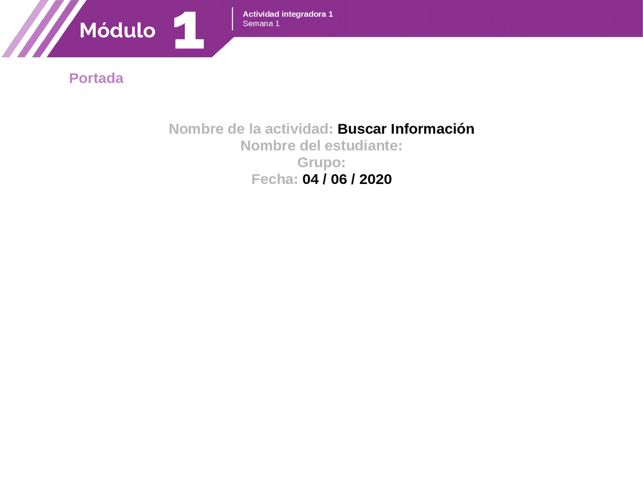 Prepa en linea - Modulo 1 Semana 1 Actividad Integradora 1 - Docsity