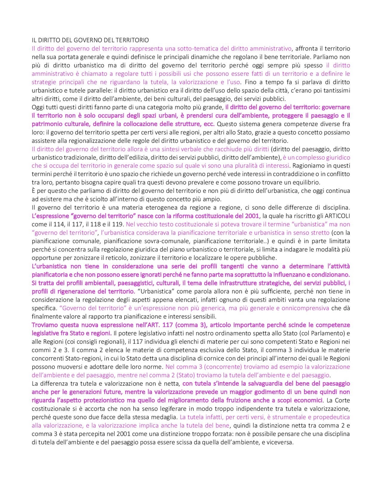 Diritto Urbanistico Magistrale Docsity