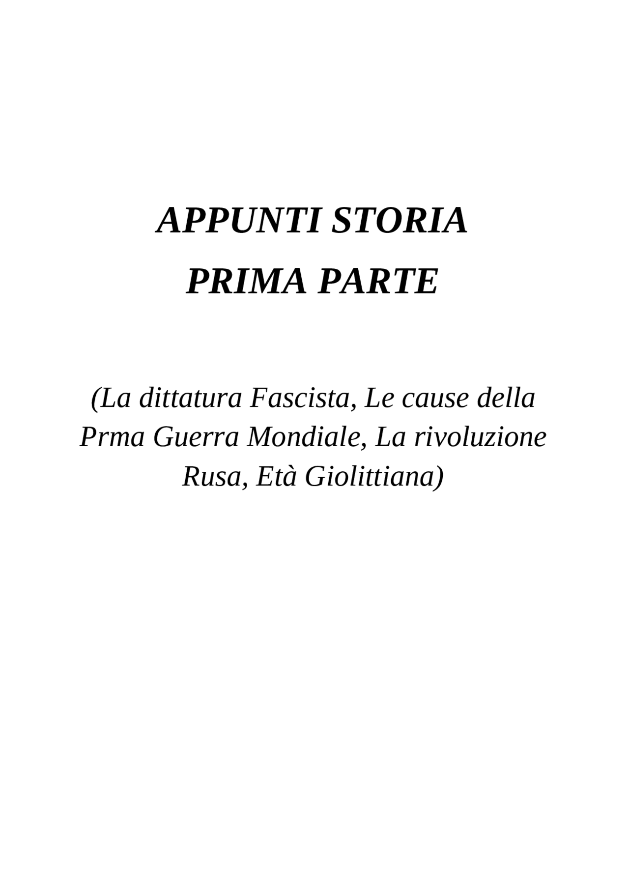 Appunti Storia Prima Parte Docsity