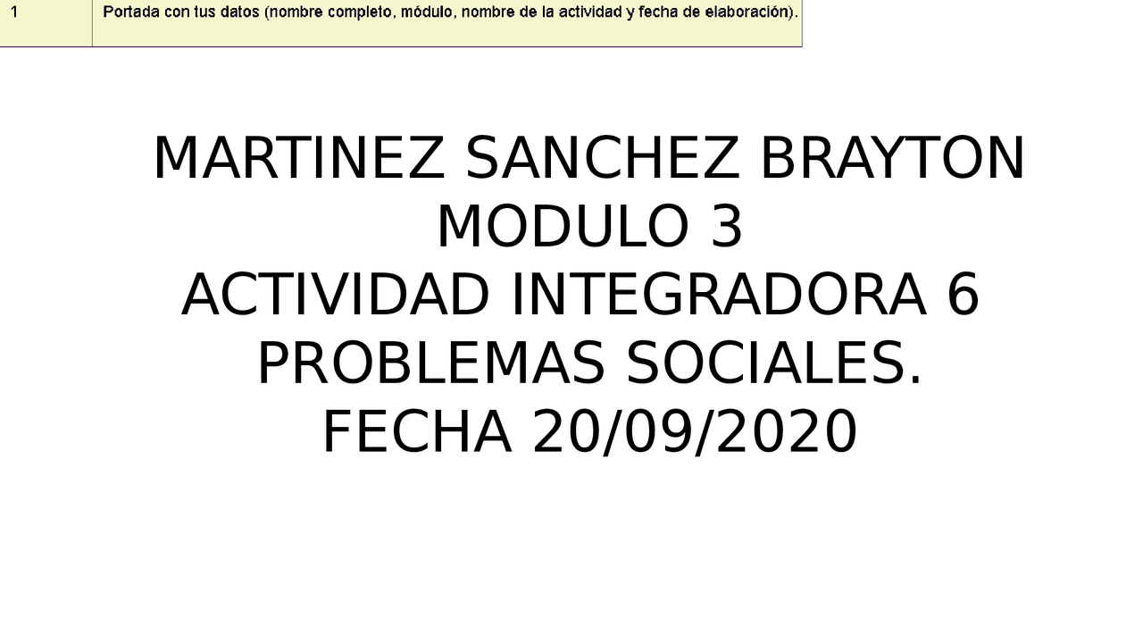 Modulo 3 Actividad Integradora 6 Problemas Sociales Docsity
