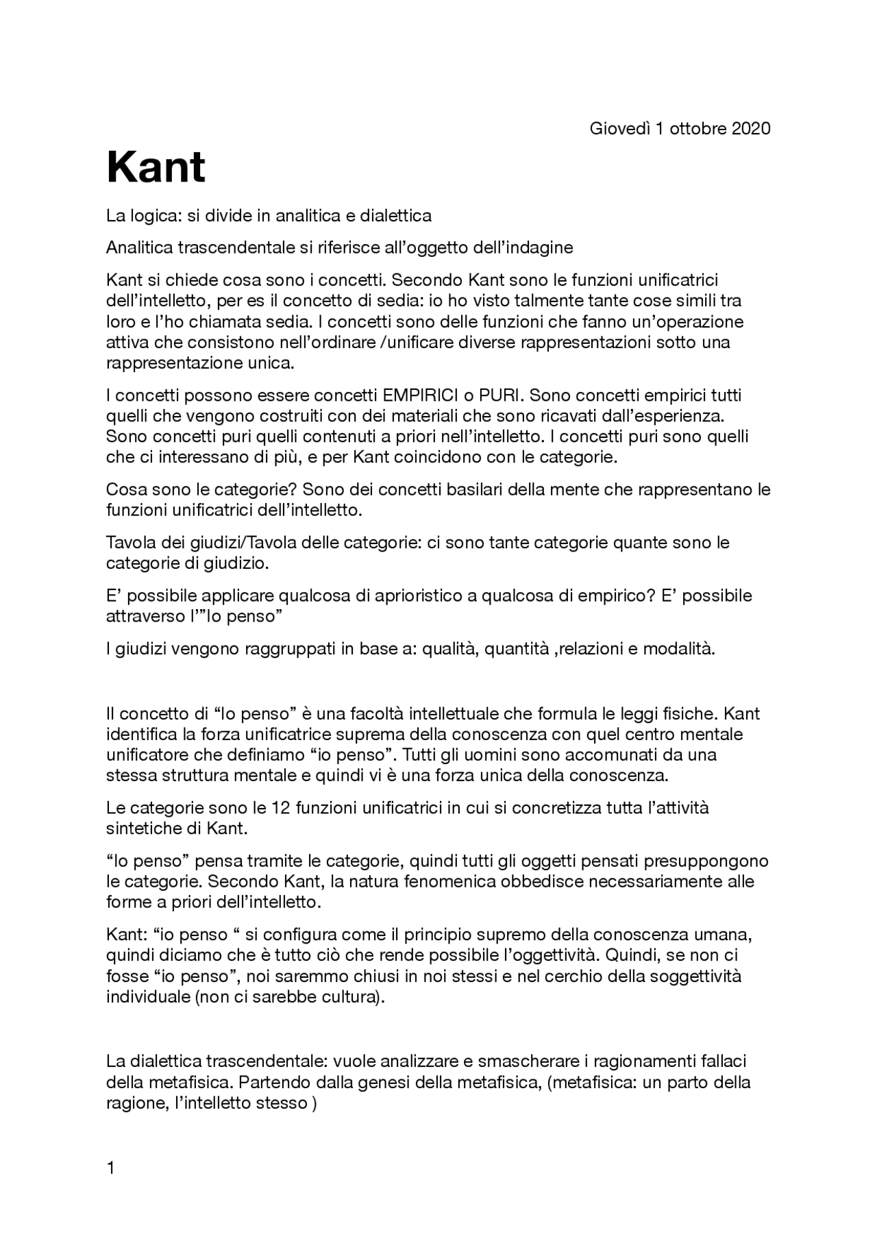 Immanuel Kant Filosofia Docsity