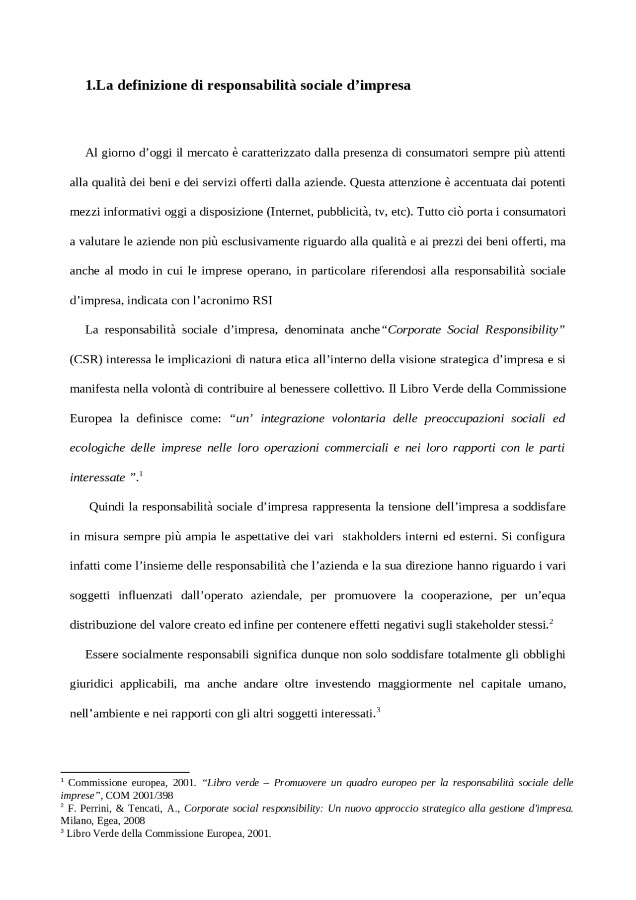 La Responsabilità Sociale Dimpresa Docsity