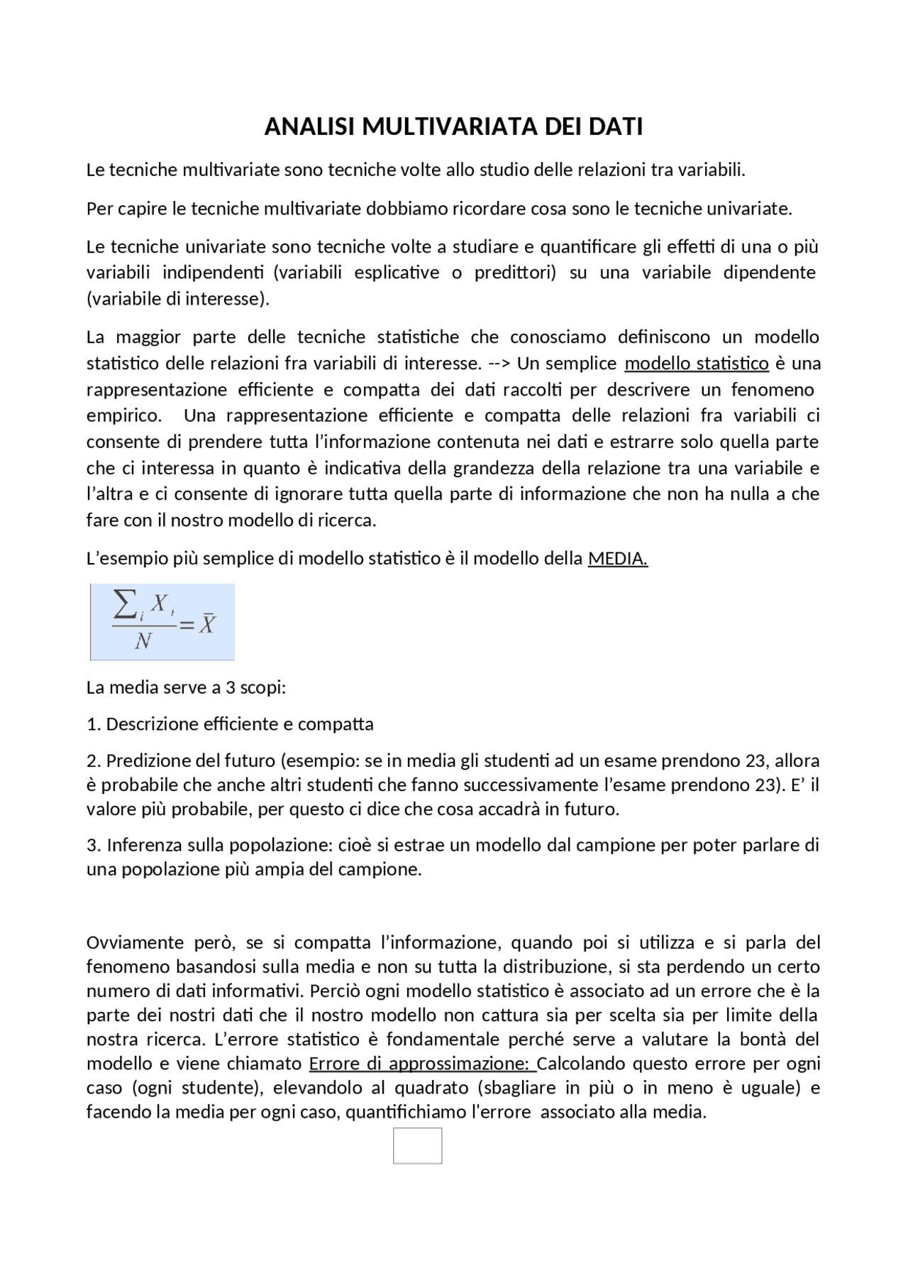 Analisi Multivariata Dei Dati Docsity
