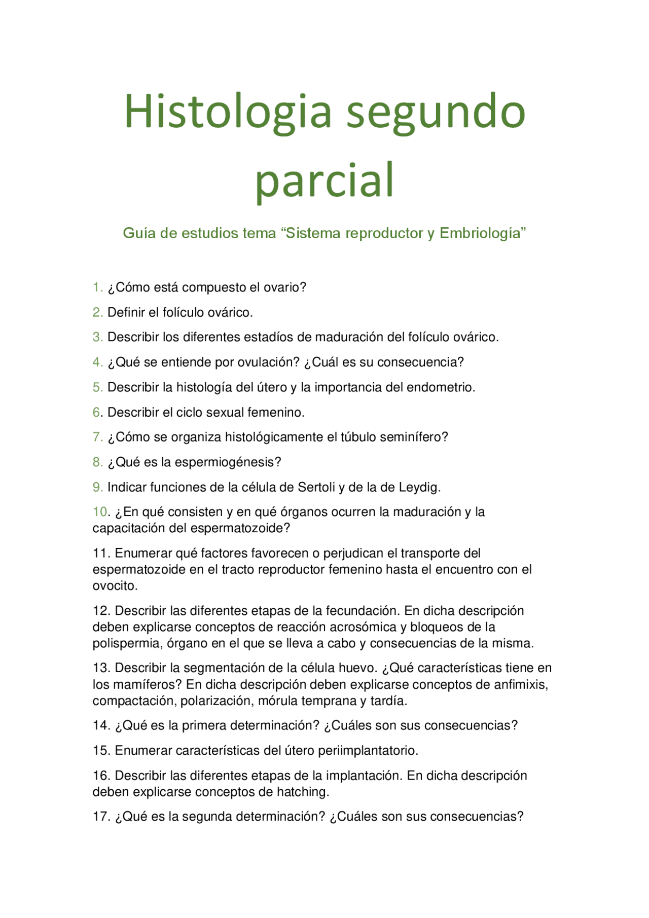 Histologia Segunda Parcial Apuntes De Histología Docsity