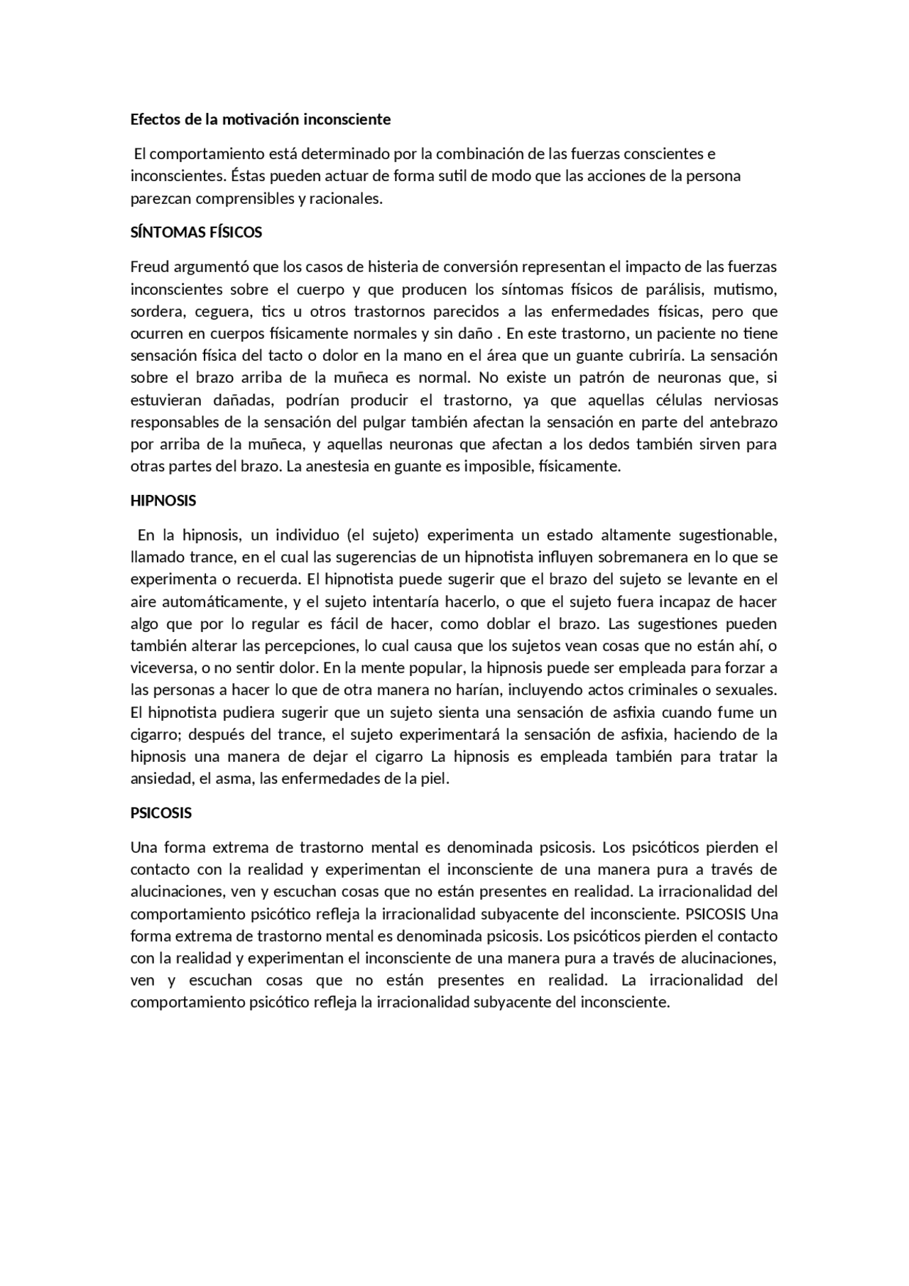 Efectos de la motivación inconsciente | Apuntes de Comunicación | Docsity