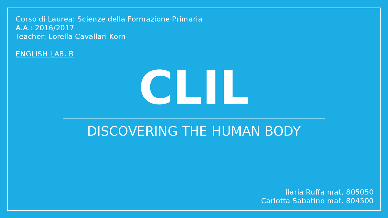 Clil Content And Language Integrated Learning Docsity