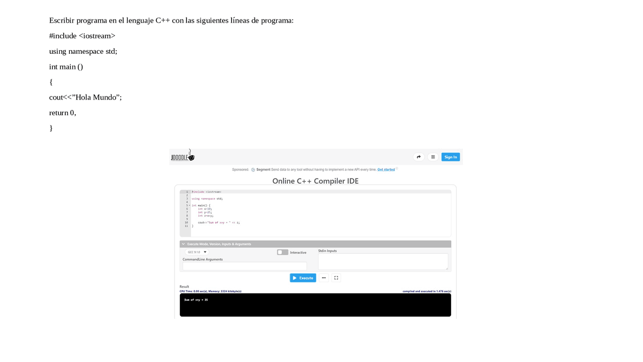 Algoritmo Hola mundo - Docsity