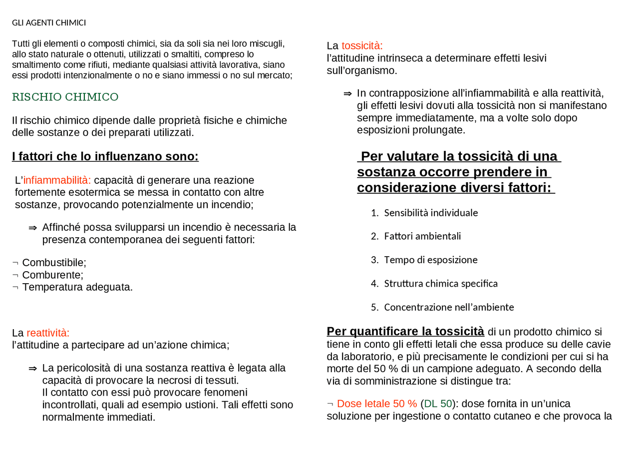 Sintesi Di Igiene Industriale Docsity