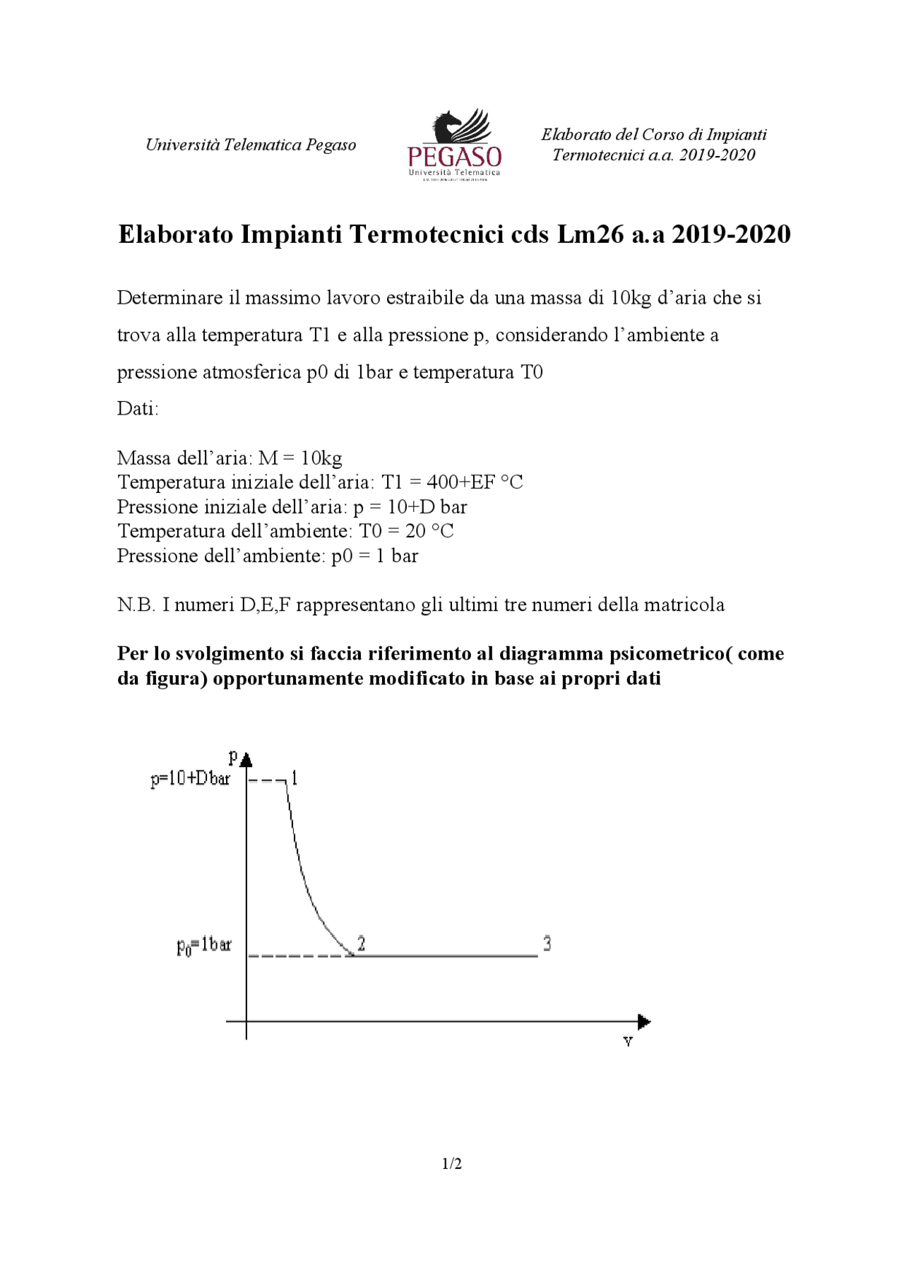 Elaborato Impianti Termotecnici Unipegaso Docsity
