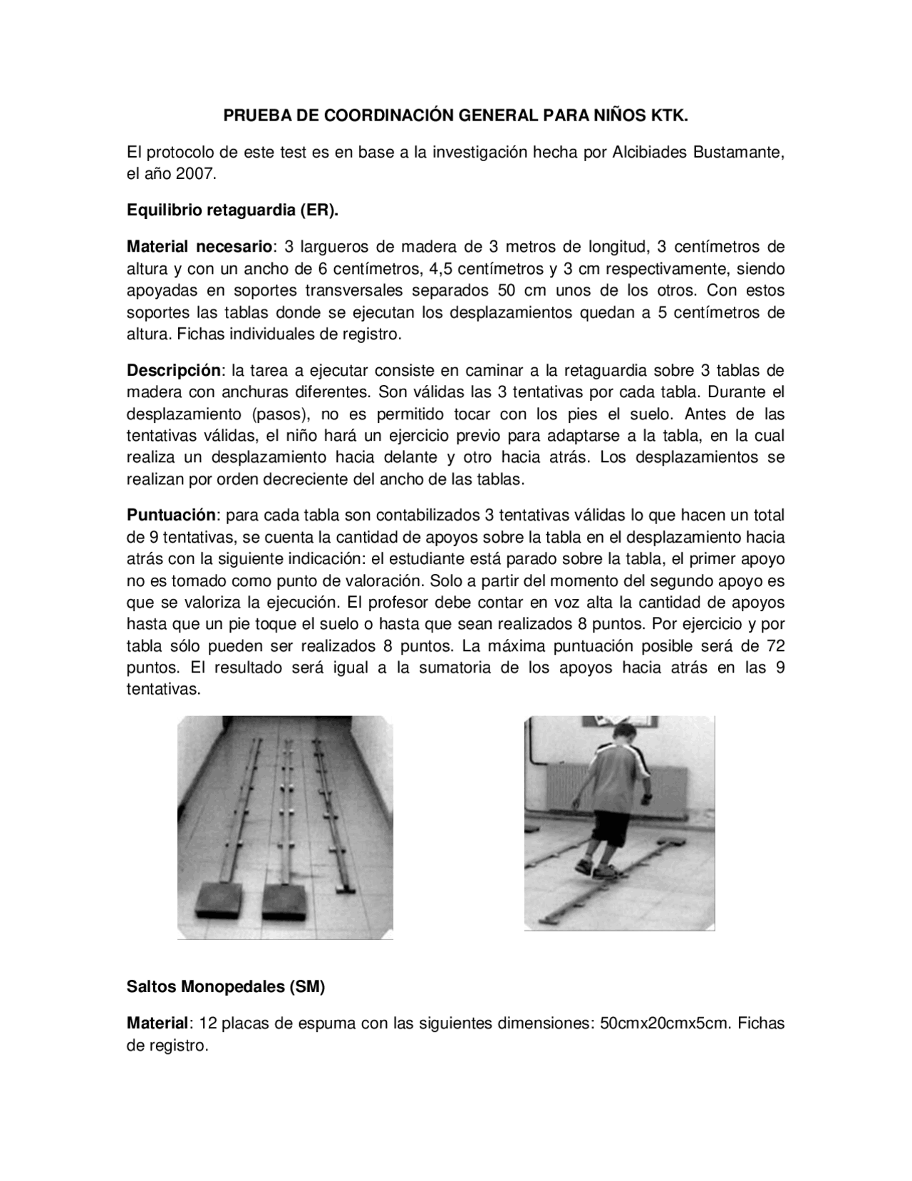 Escala KTK en infantes - Docsity