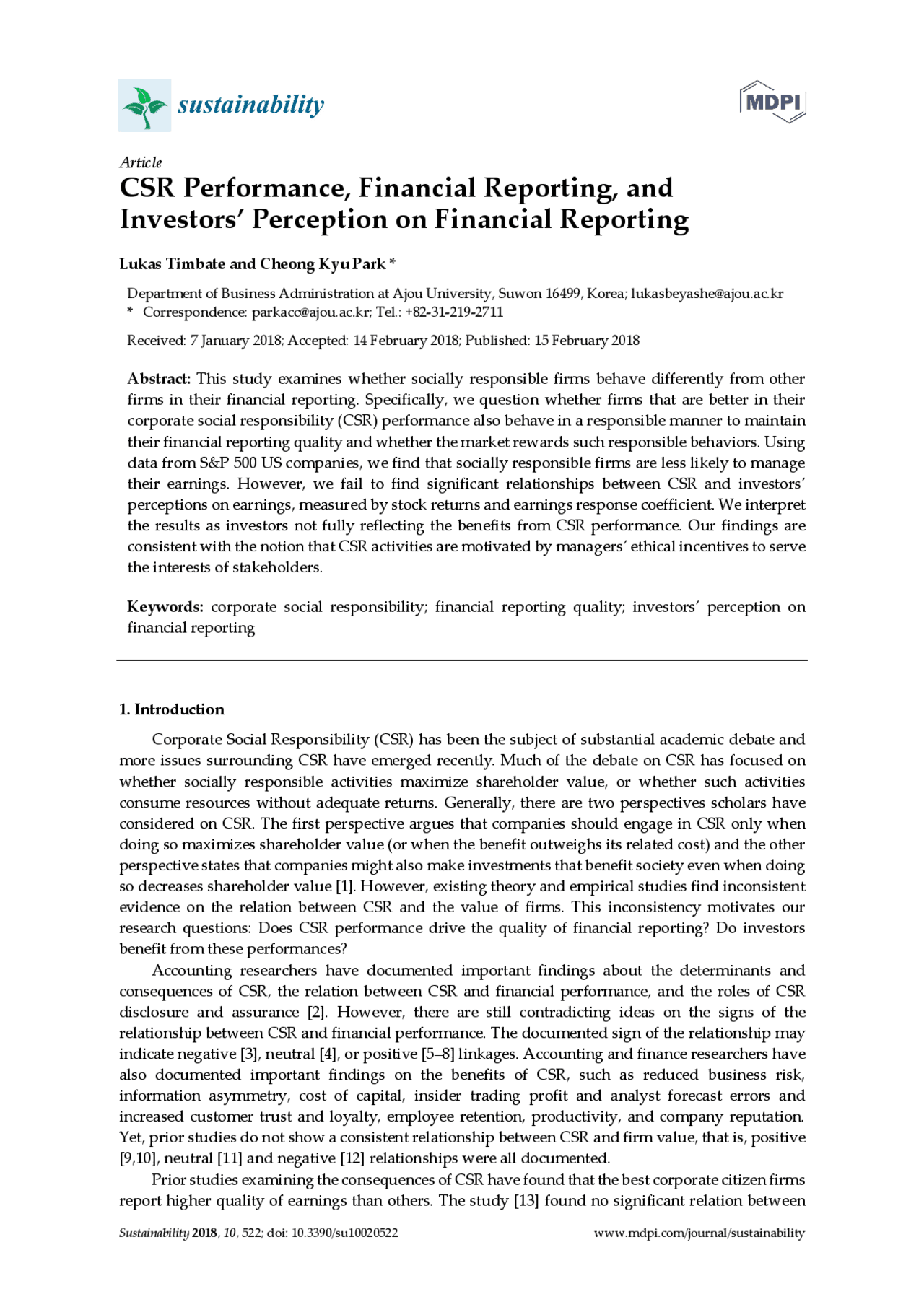 CSR_Performance_Financial_Reporting_and_Investors - Docsity