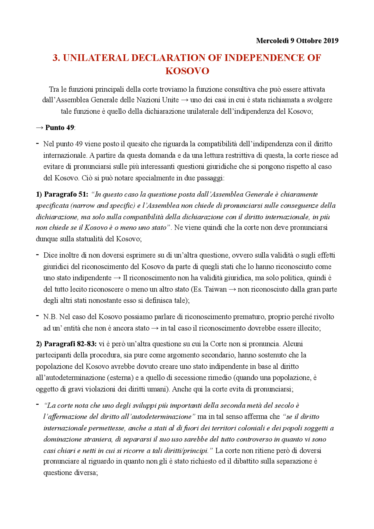 Appunti Diritto Internazionale Docsity