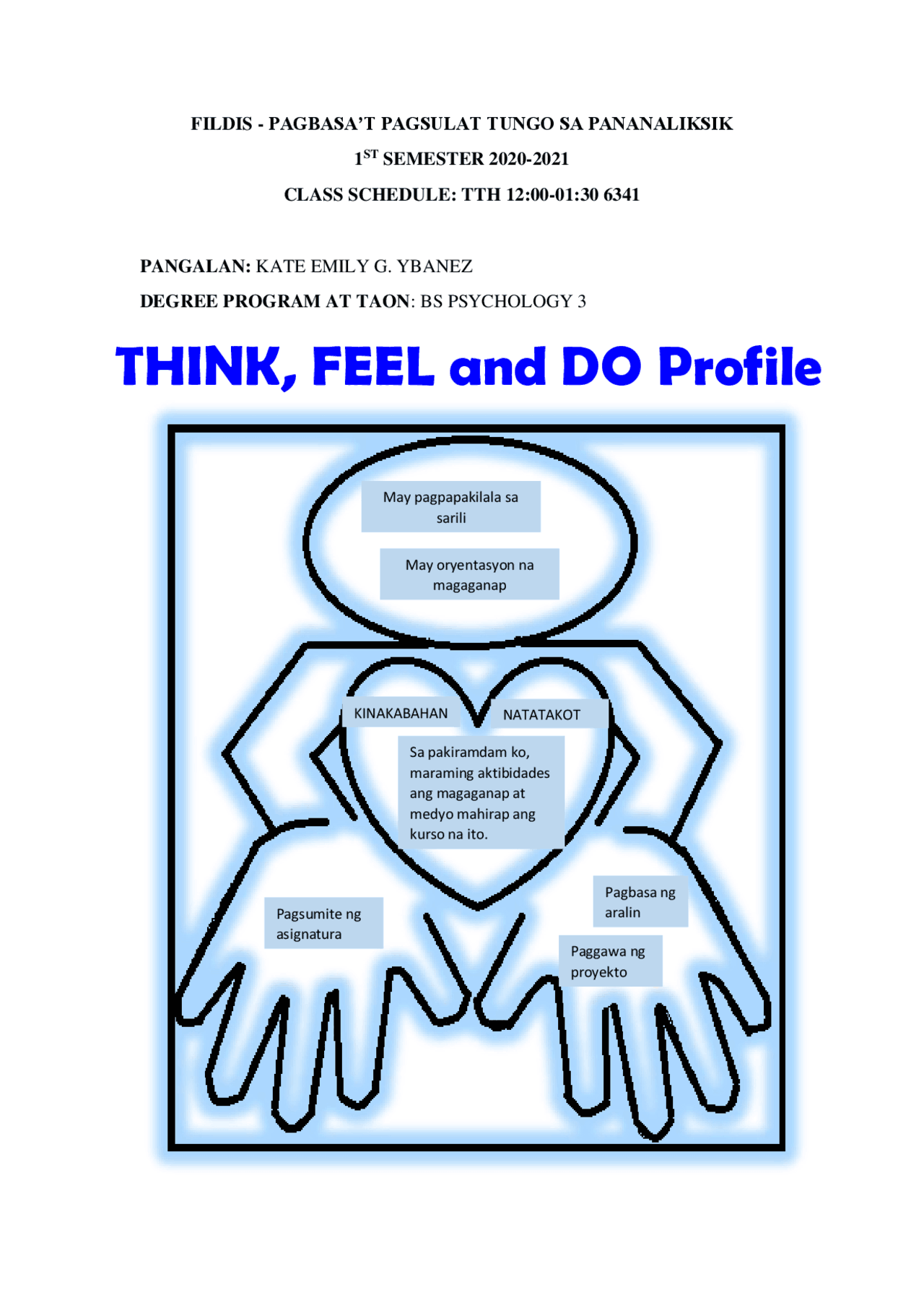 Output in Filipino sa ibat ibang discplina | Assignments Psychology ...